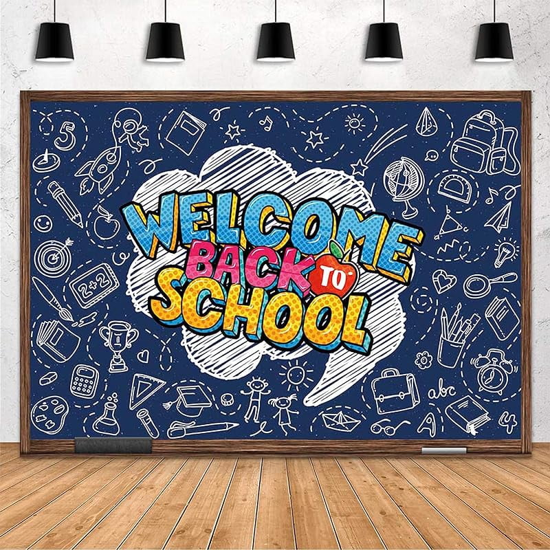 Welcome Back to School Backdrop Decorations First Day of School ...