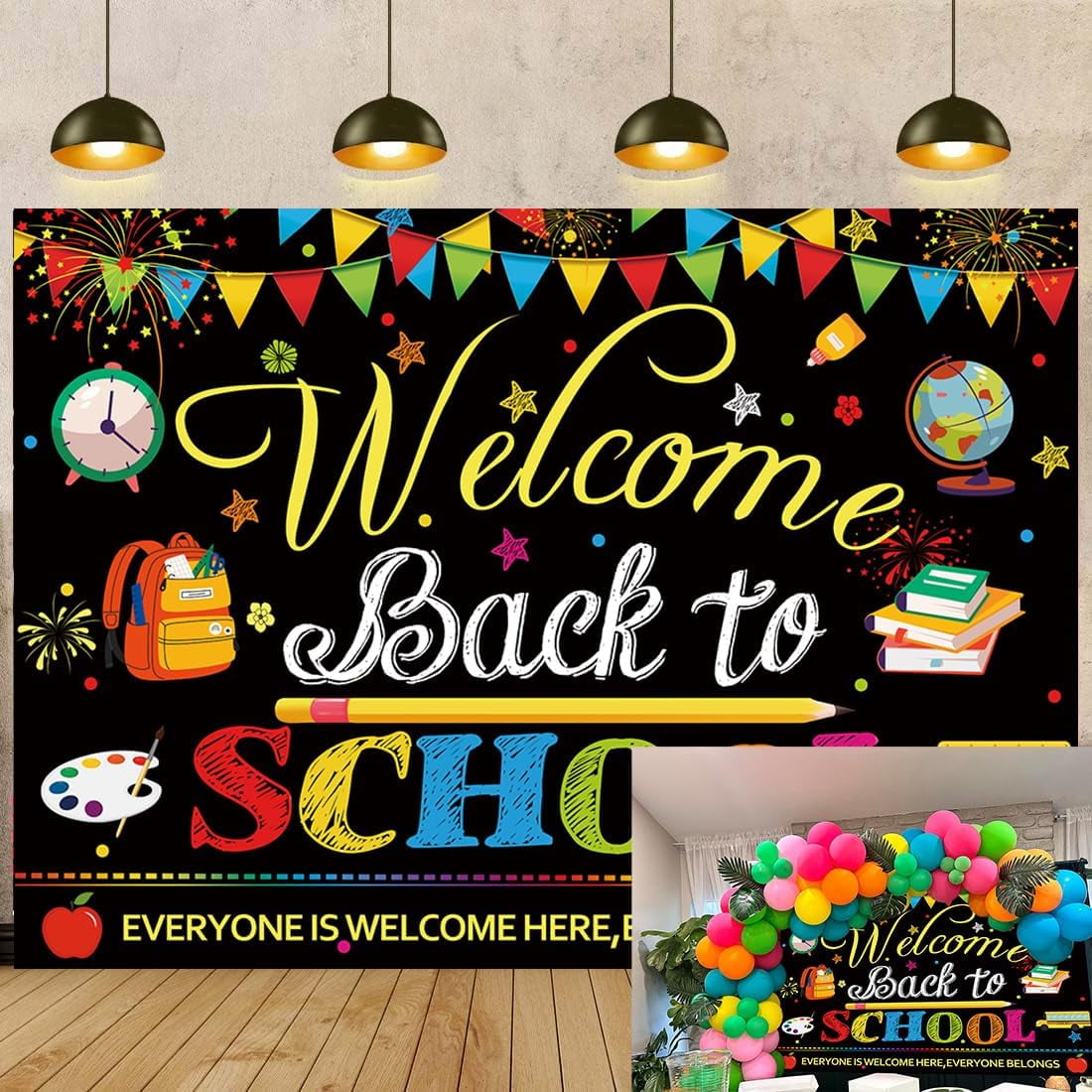 Welcome Back to School Backdrop First Day of School Welcome Banner ...