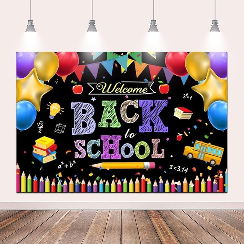 Welcome Back to School Backdrop, Back to School First Day of School ...