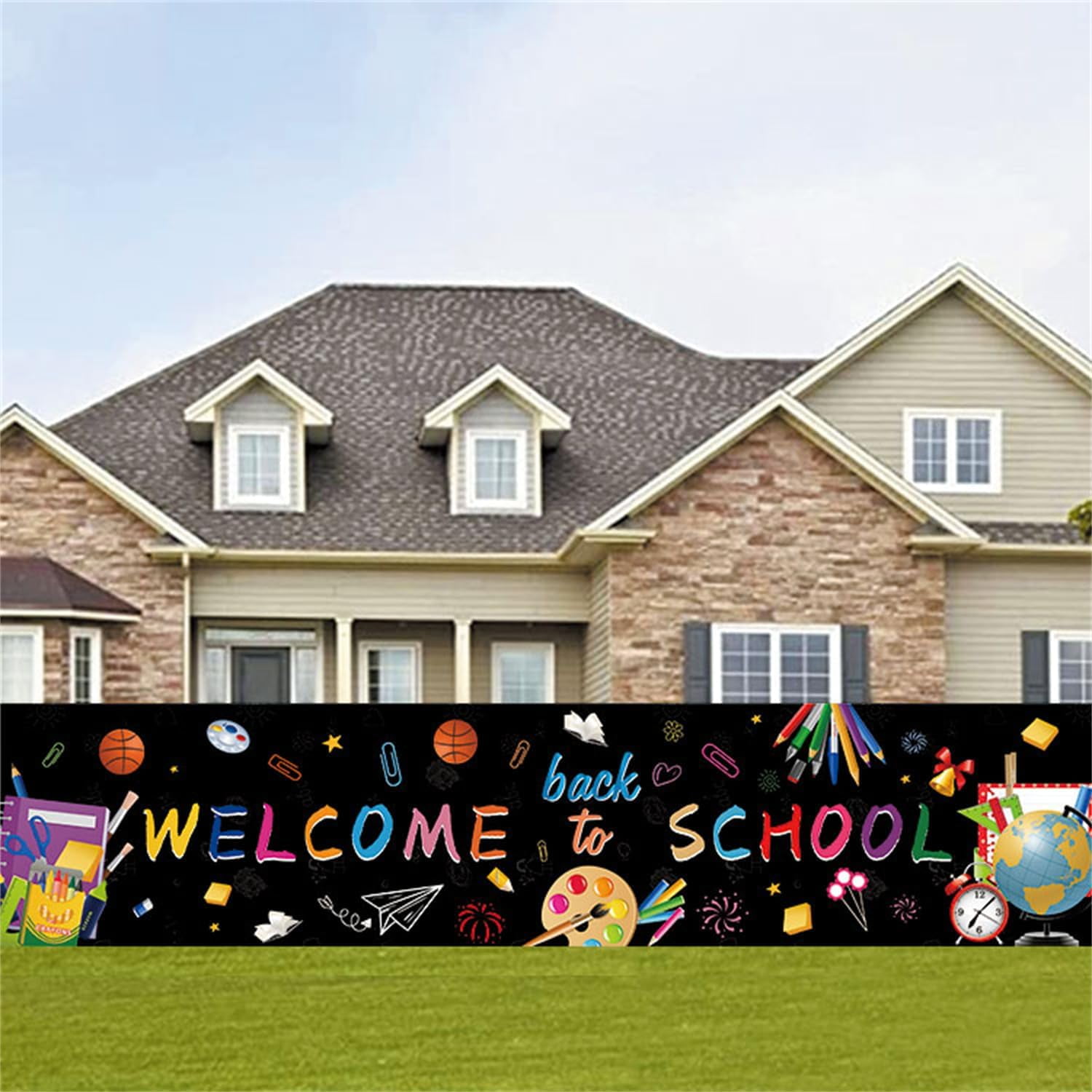Welcome Back to School Backdrop, First Day of School Welcome Banner ...