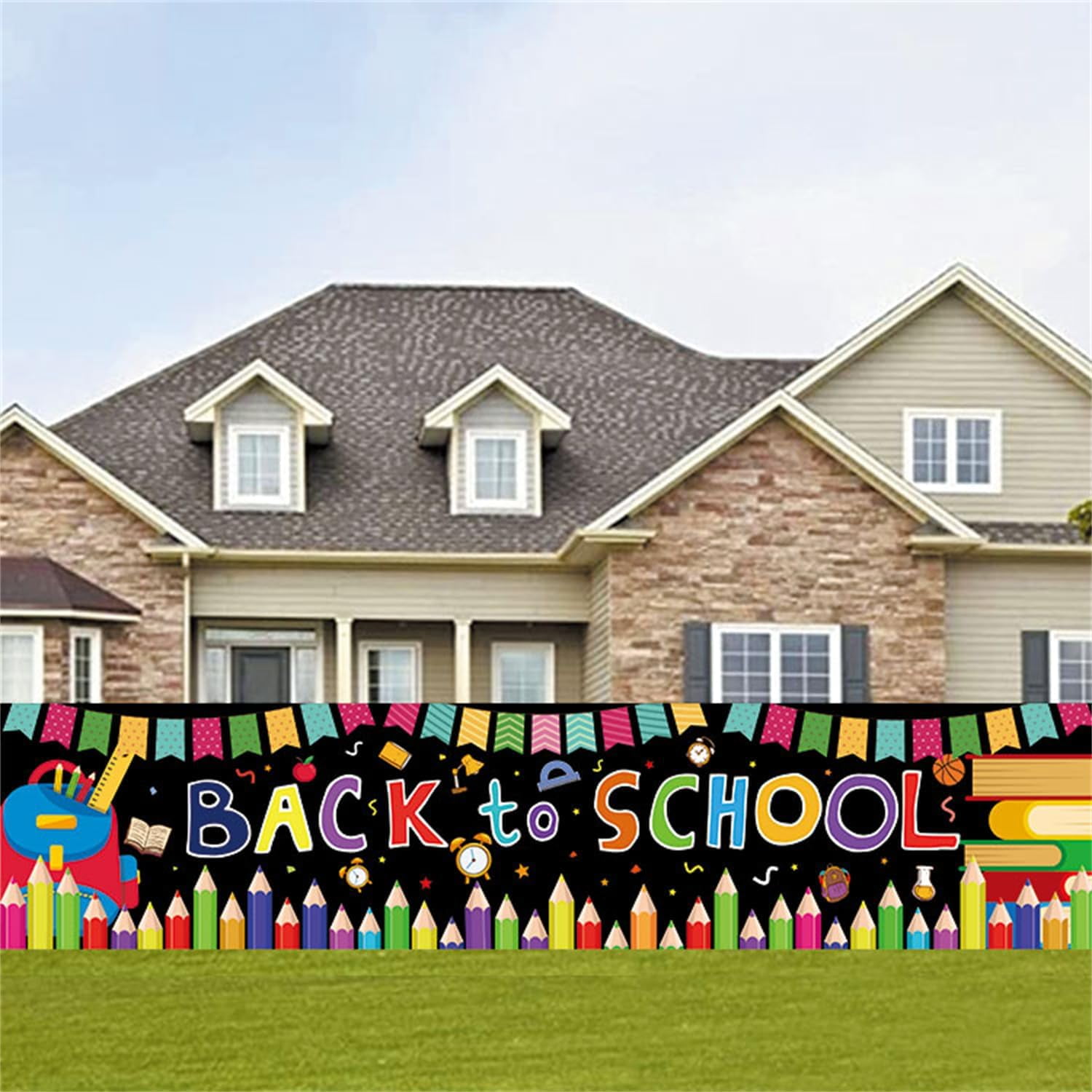 Welcome Back to School Backdrop, First Day of School Welcome Banner ...