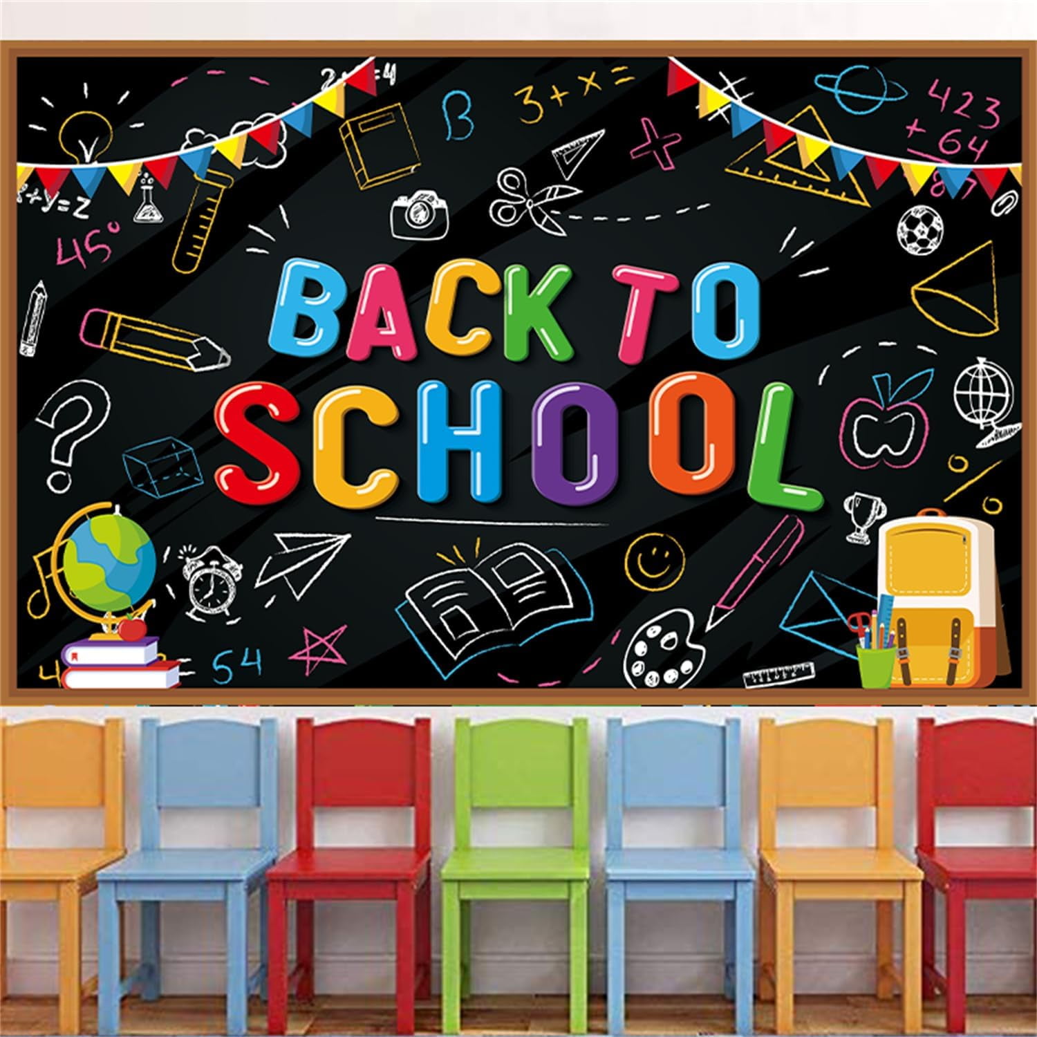 Welcome Back to School Backdrop, First Day of School Welcome Banner ...