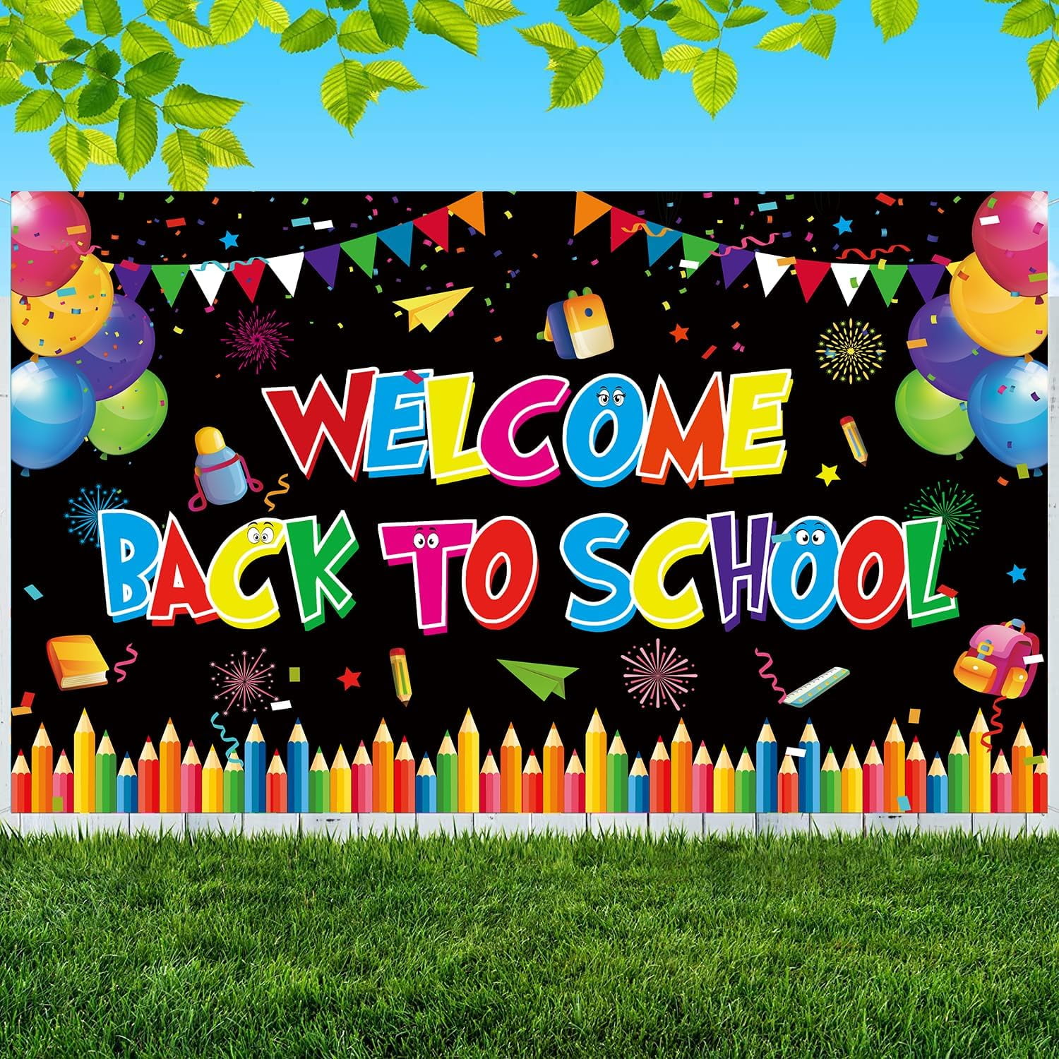 Welcome Back to School Backdrop, First Day of School Welcome Banner，Welcome Back to School Party ...