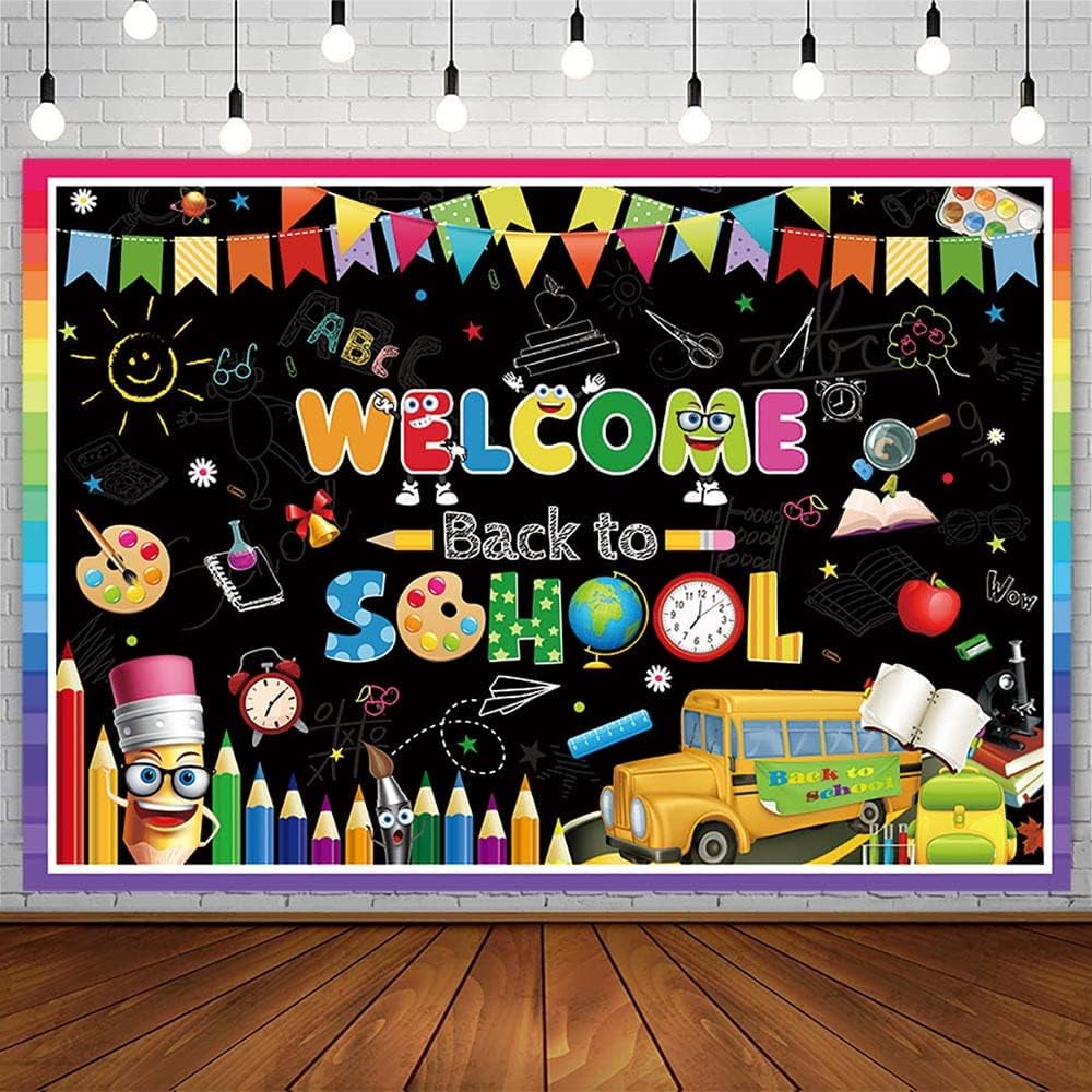 Welcome Back to School Backdrop First Day of School Party Decorations ...