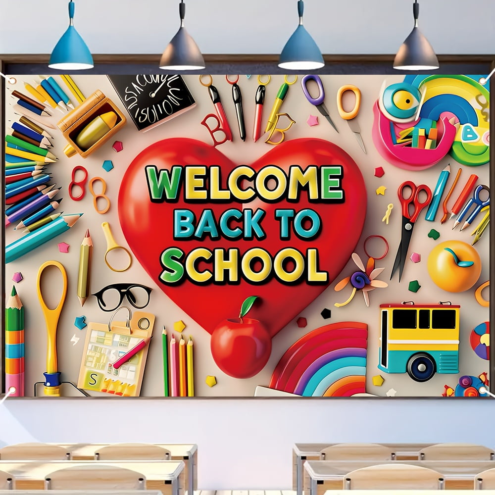 Welcome Back to School Backdrop First Day of School Welcome Photography ...