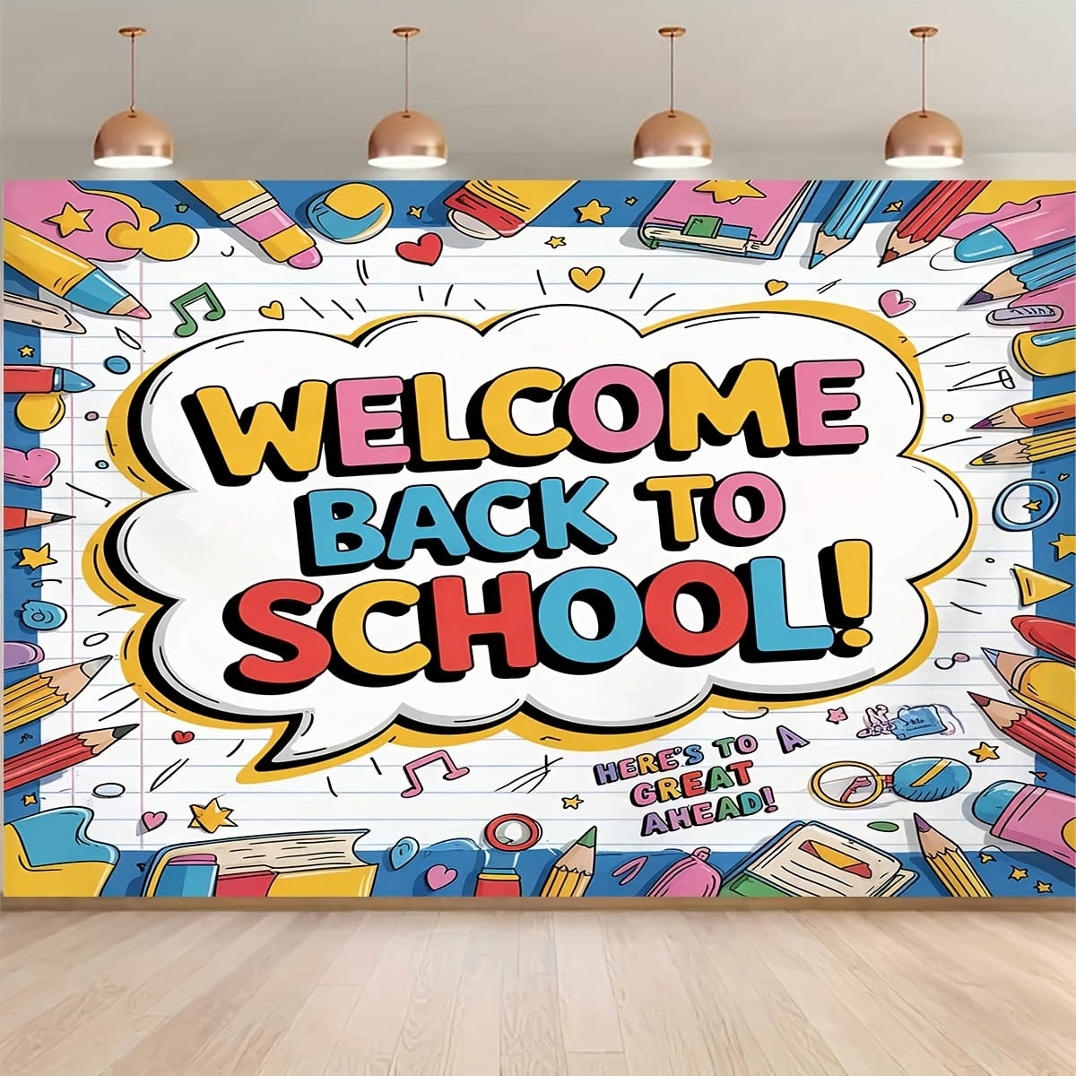 Welcome Back to School Backdrop Here's to A Great Ahead Photography ...