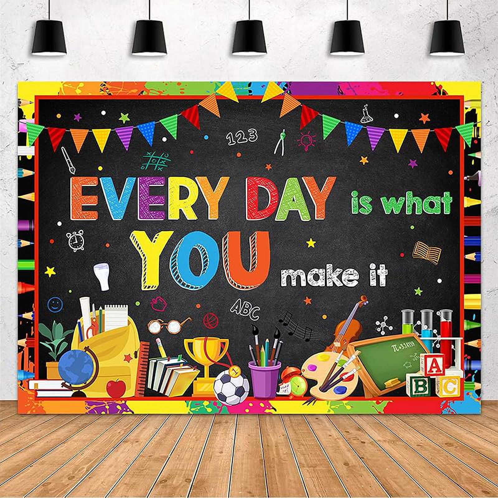 Welcome Back To School Backdrop Motivational Classroom Banner Decorations Inspirational Positive