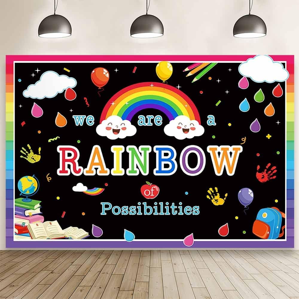 Welcome Back to School Backdrop We are A Rainbow of Possibilities ...