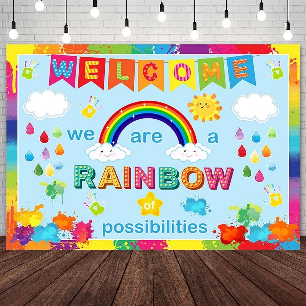 Welcome Back to School Backdrop We are A Rainbow of Possibilities ...
