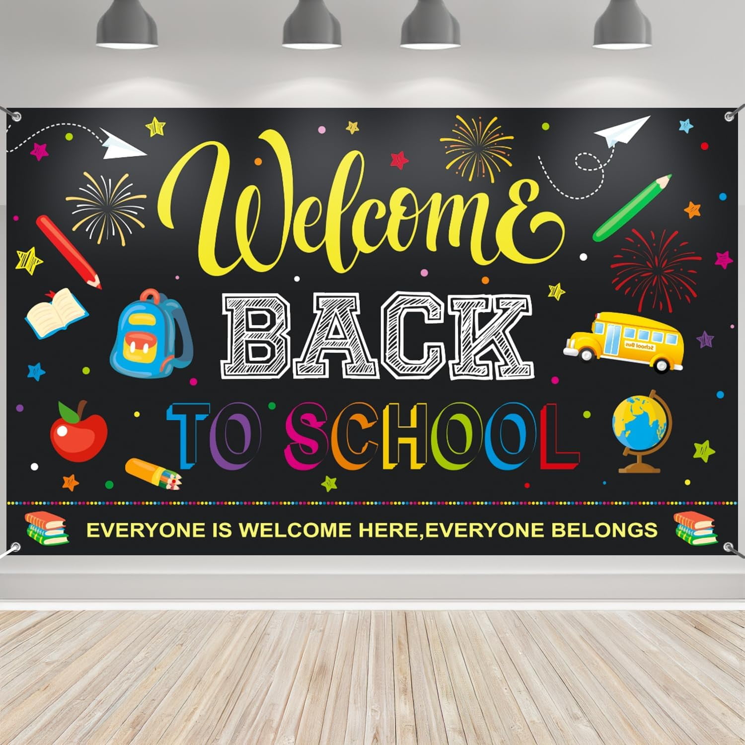 Welcome Back to School Backdrops, Hanging Fabric Photography Background ...