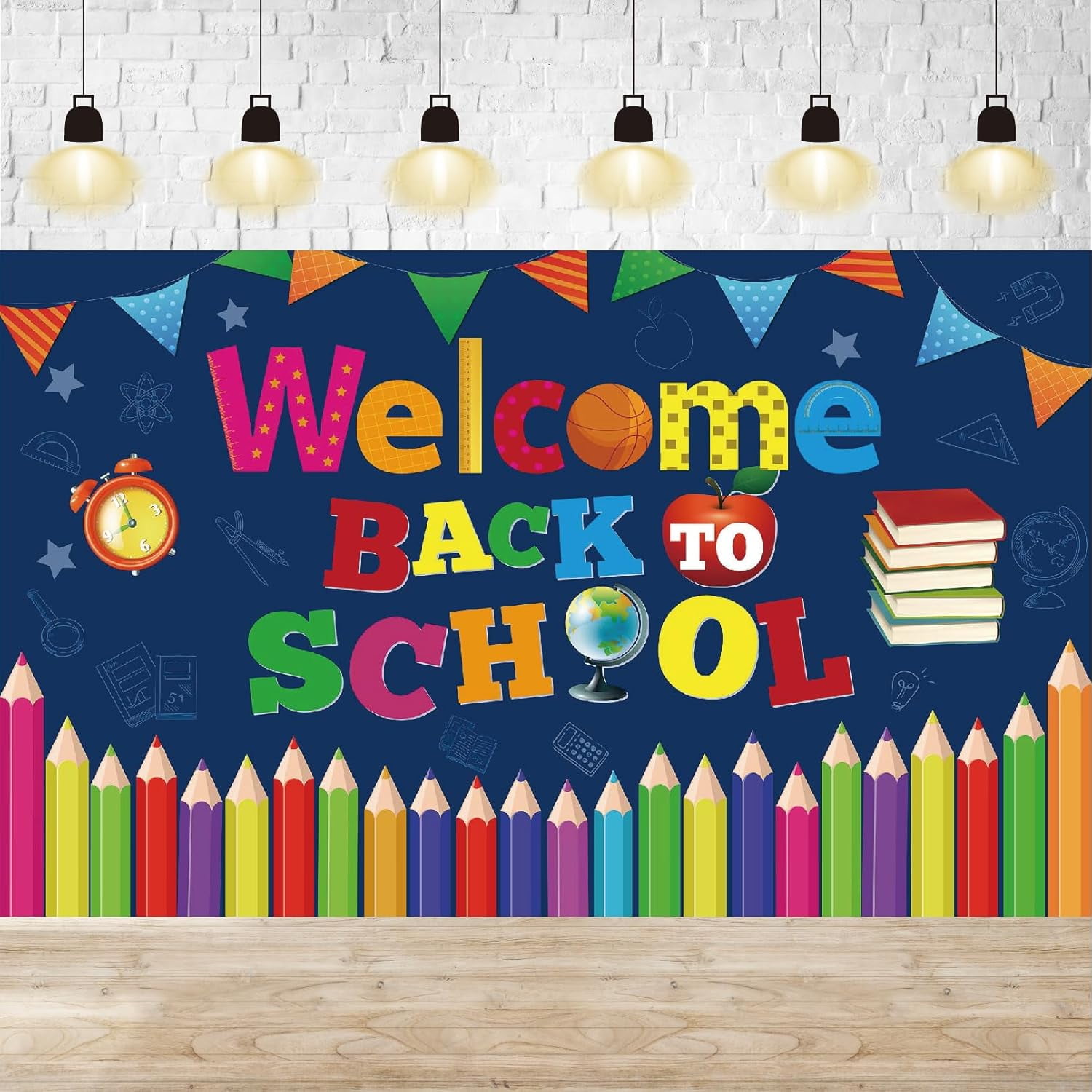 Welcome Back to School Banner Classroom Decorations Blue Colorful ...