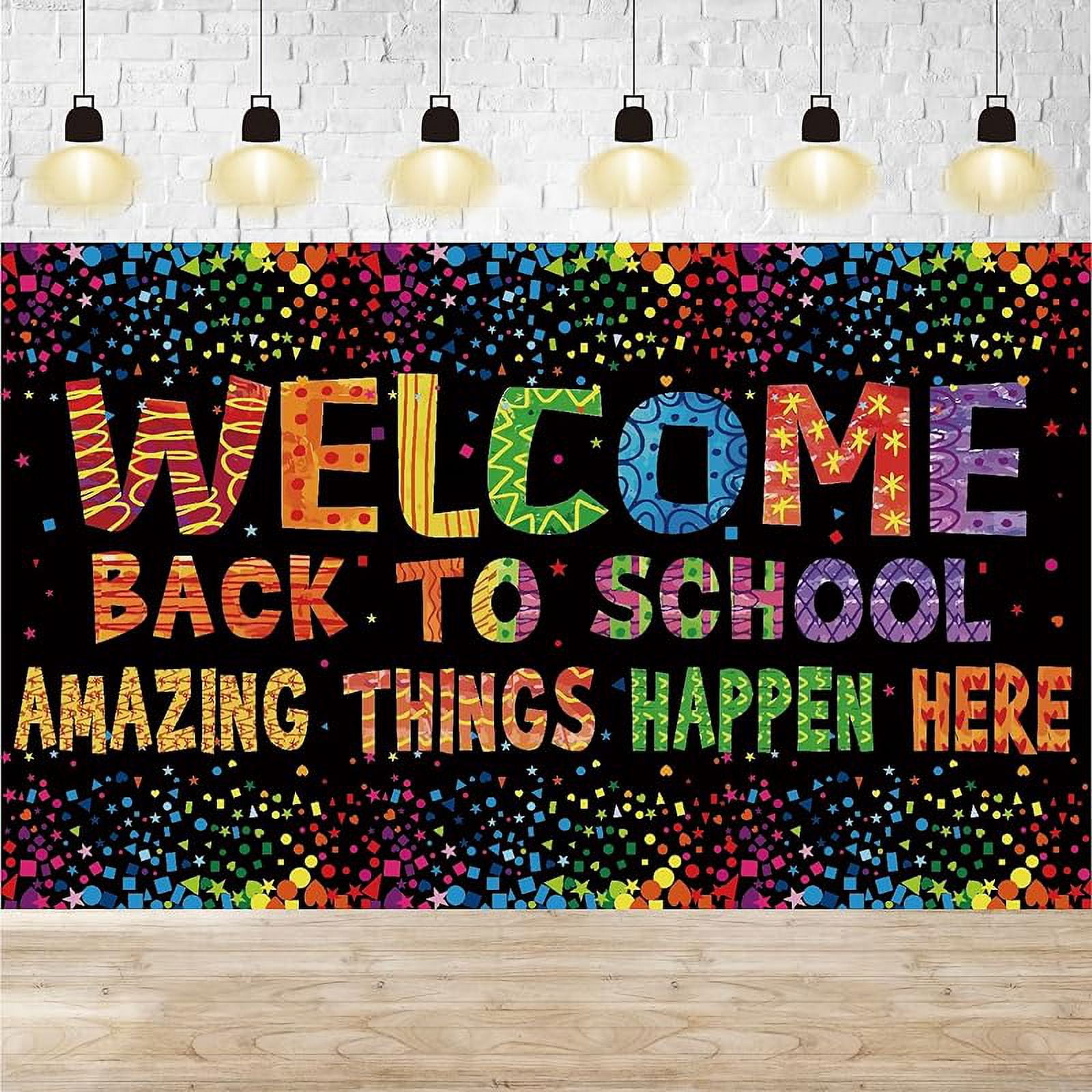 Welcome Back to School Banner Classroom Decorations Large Black and ...
