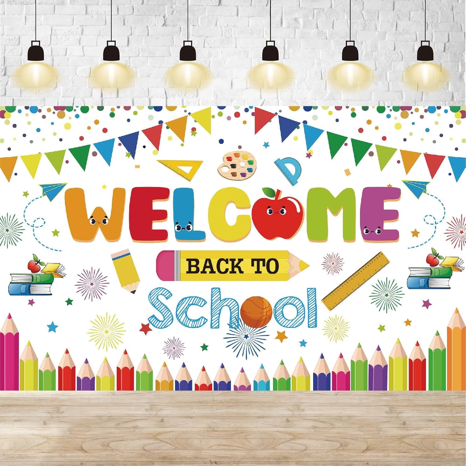 Welcome Back to School Banner Decorations Large Colorful Back to School ...