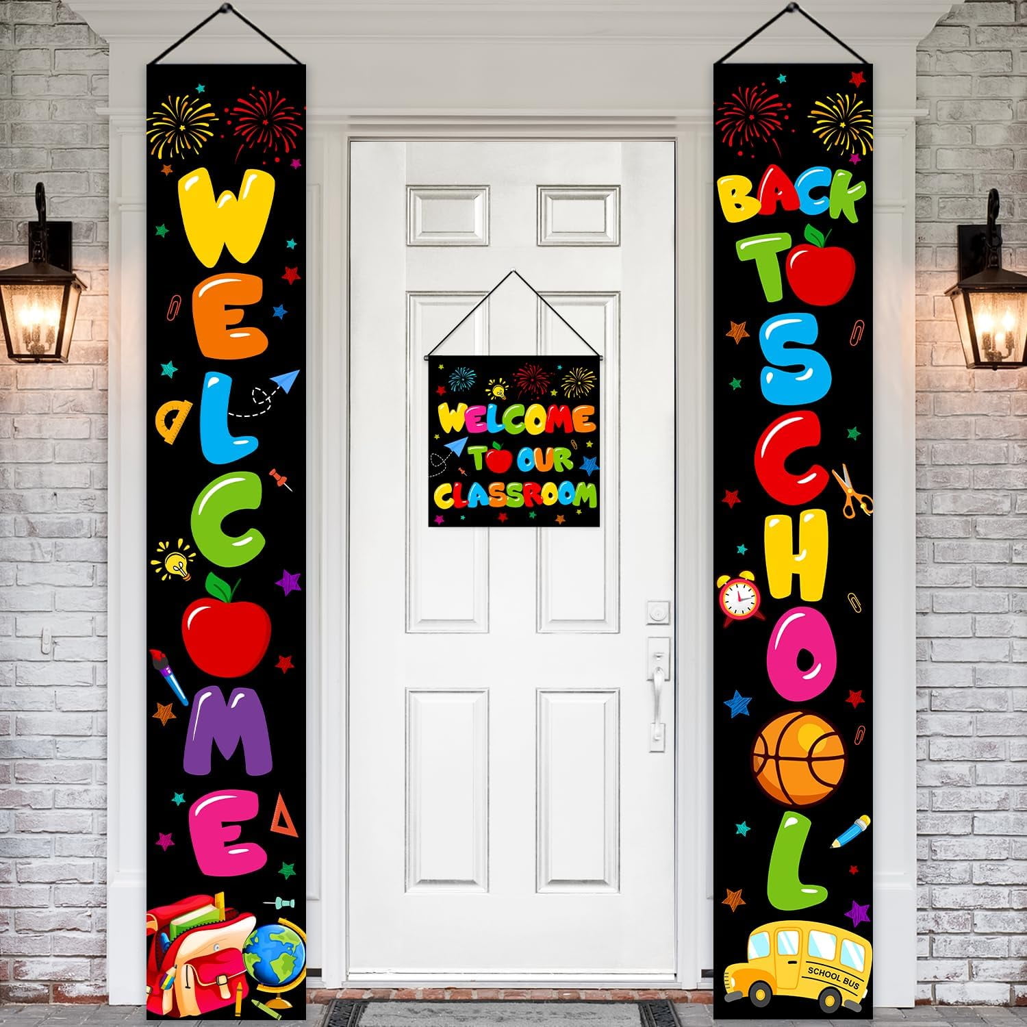 Welcome Back to School Banner with Welcome to Our Classroom Hanging ...