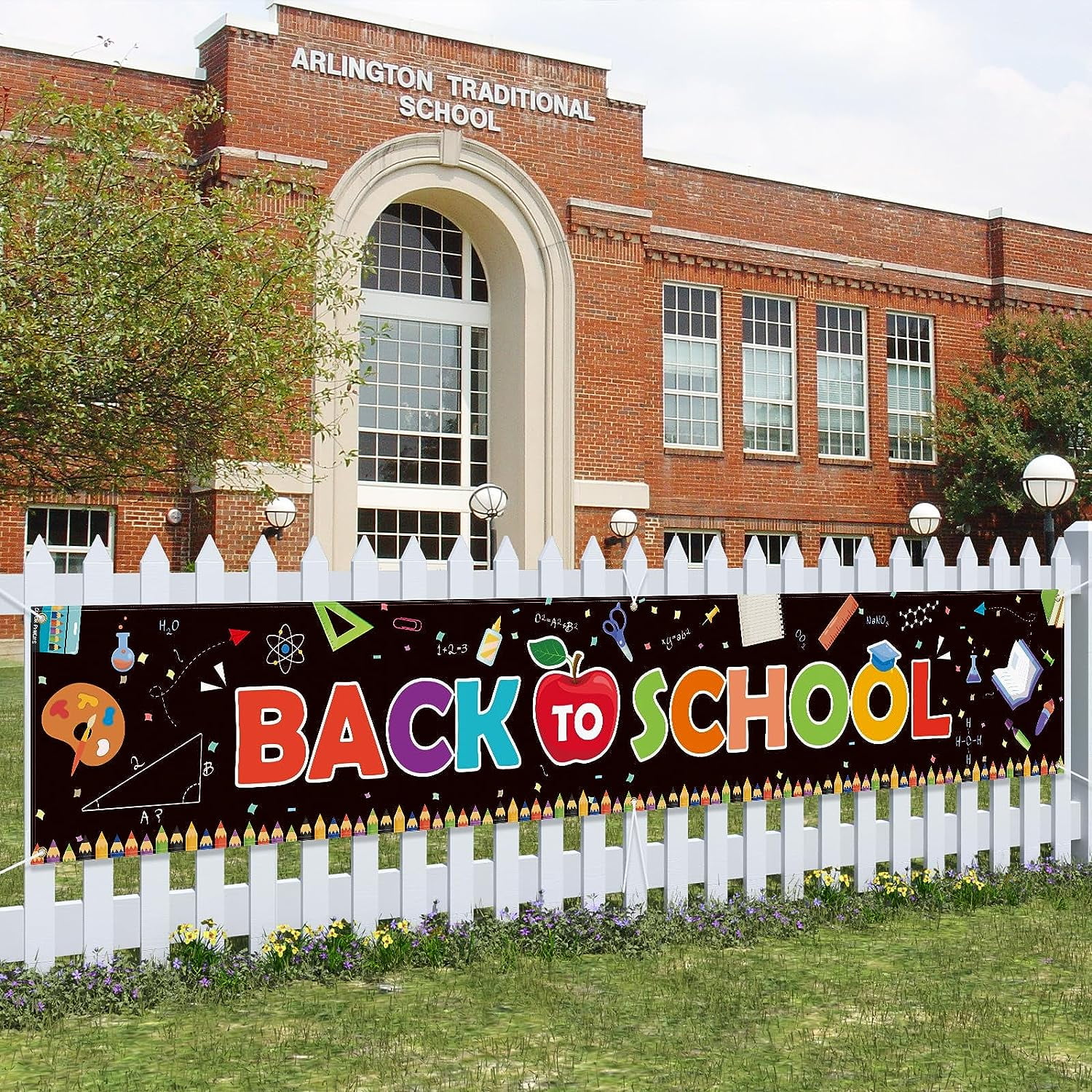 Welcome Back to School Banner Yard Sign Party Supplies Classroom Decor ...