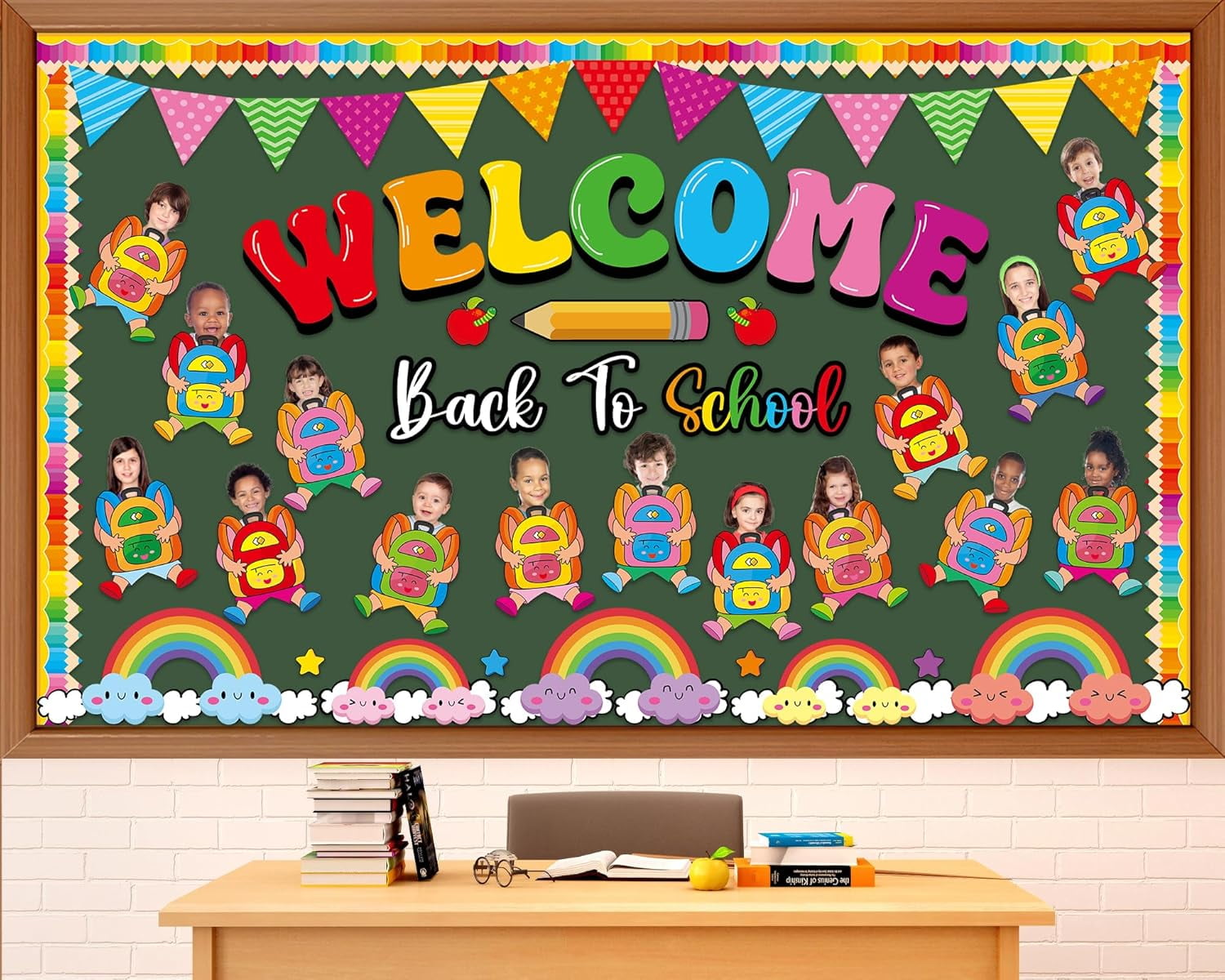 Welcome Back to School Bulletin Board Decorations Set Schoolbag Paper ...