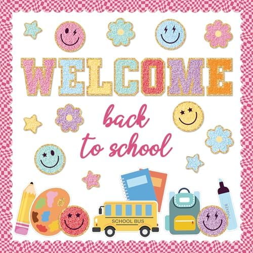 Welcome Back to School Bulletin Board Set Boho Groovy Welcome Sign ...