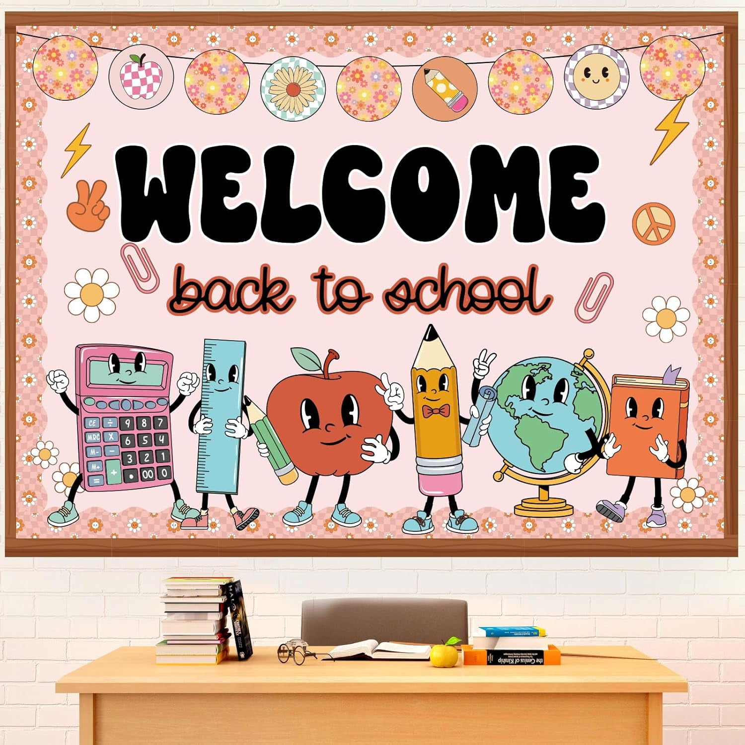Welcome Back to School Bulletin Board Set Hippie Retro Classroom ...