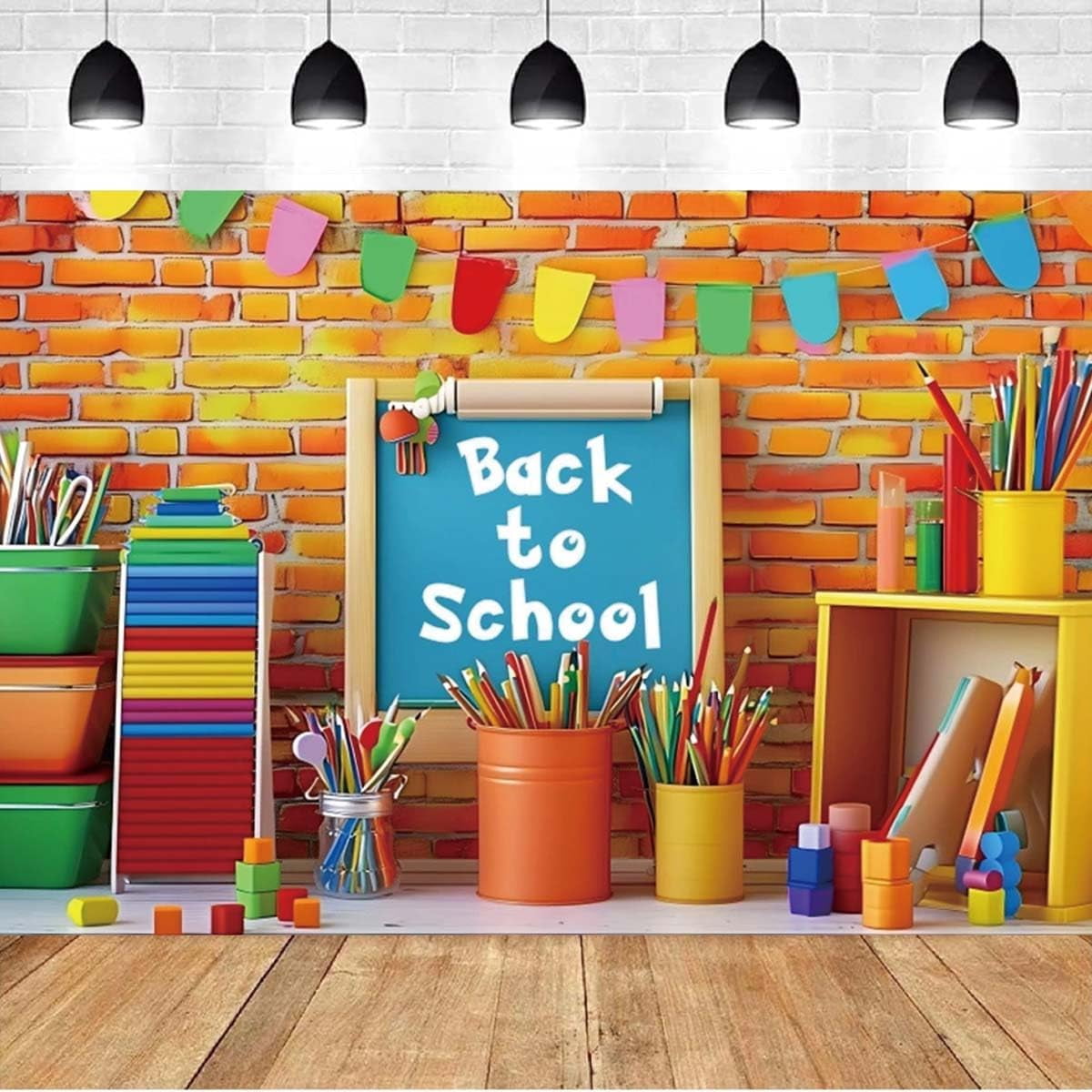 Welcome Back to School Photography Backdrop Chalkboard Pencil Book ...