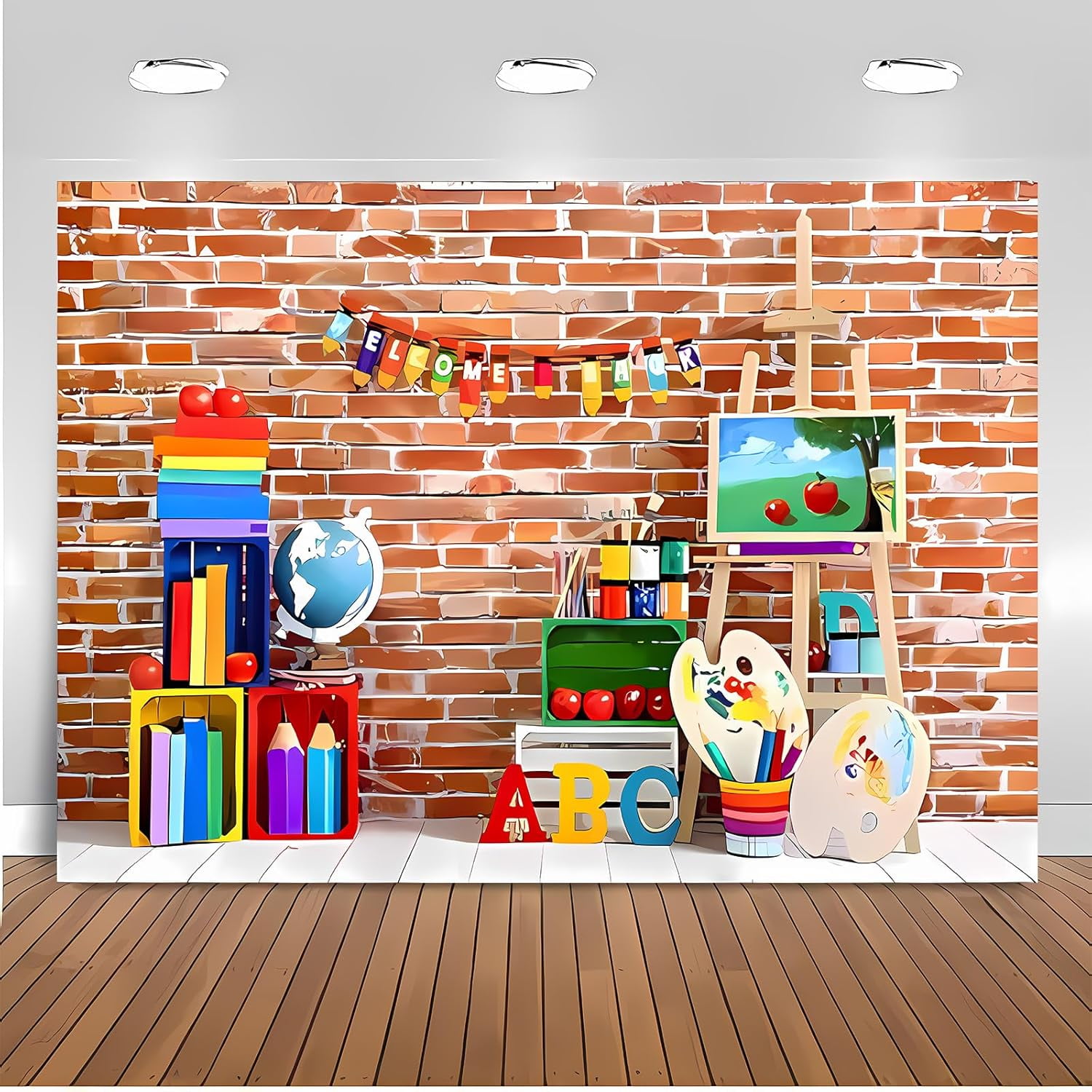 Welcome Back to School Photography Background Brick Wall ABC Backdrop ...
