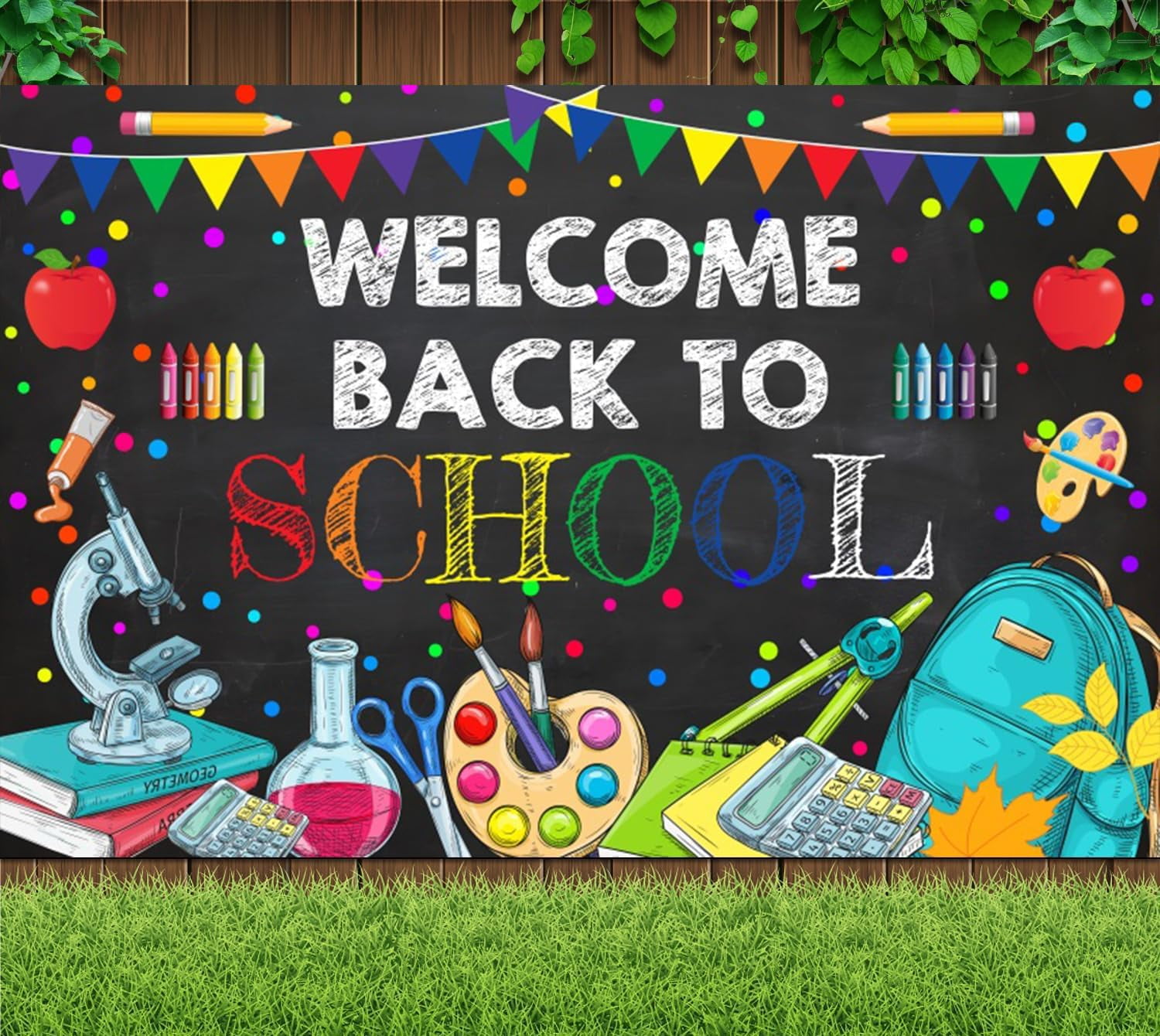 Welcome Back to School Pretty Backdrop Colorful Teachers Students ...