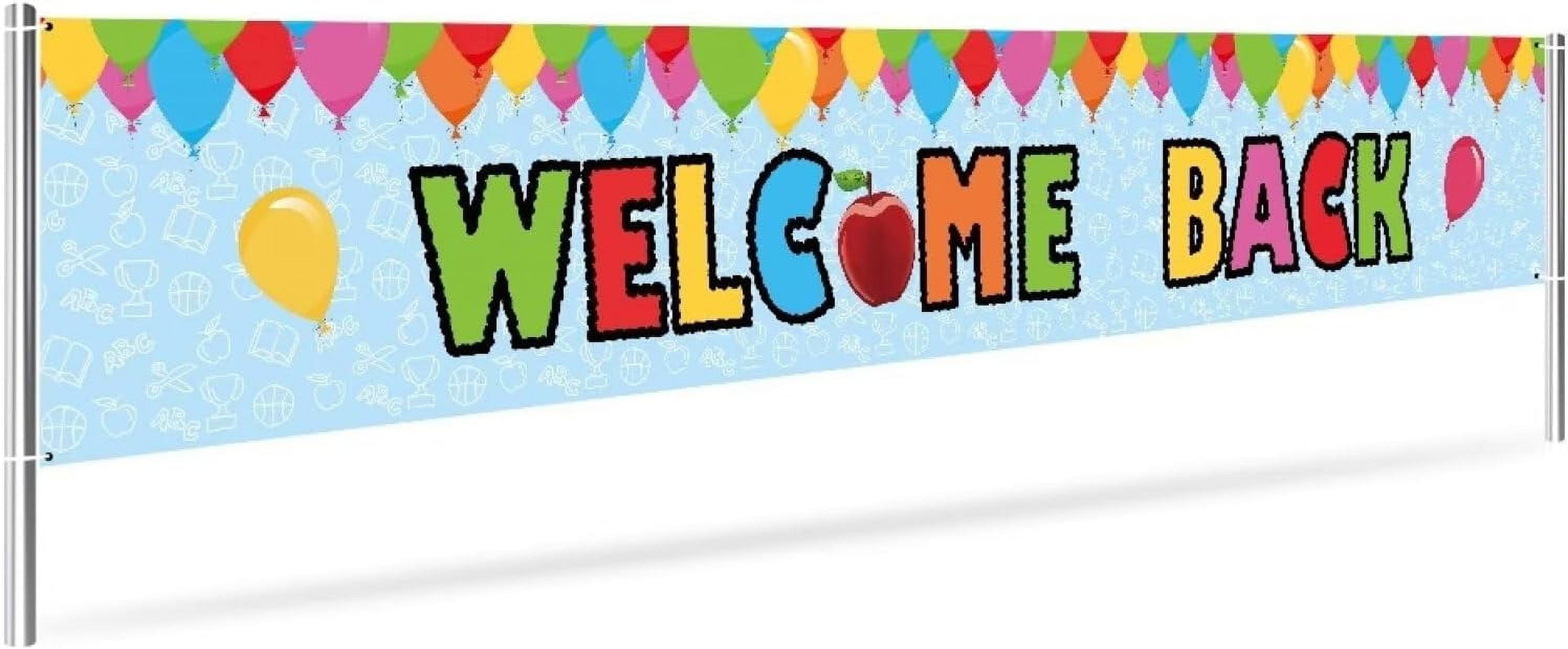 Welcome Back Sign Banner Decorations Fabric Banners for Outside Easy ...