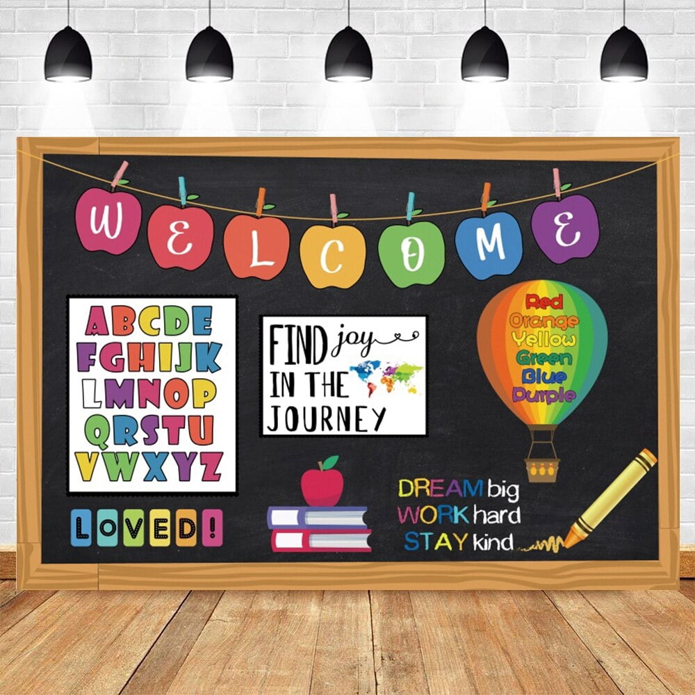 Welcome Back To School Backdrop for Photography Blackboard Pencil Chalk ...