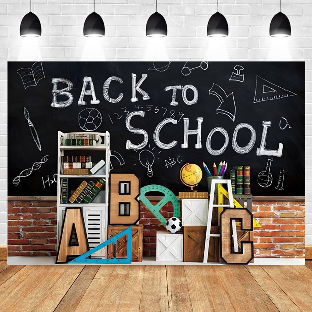 Welcome Back To School Backdrop for Photography Blackboard Pencil Chalk ...