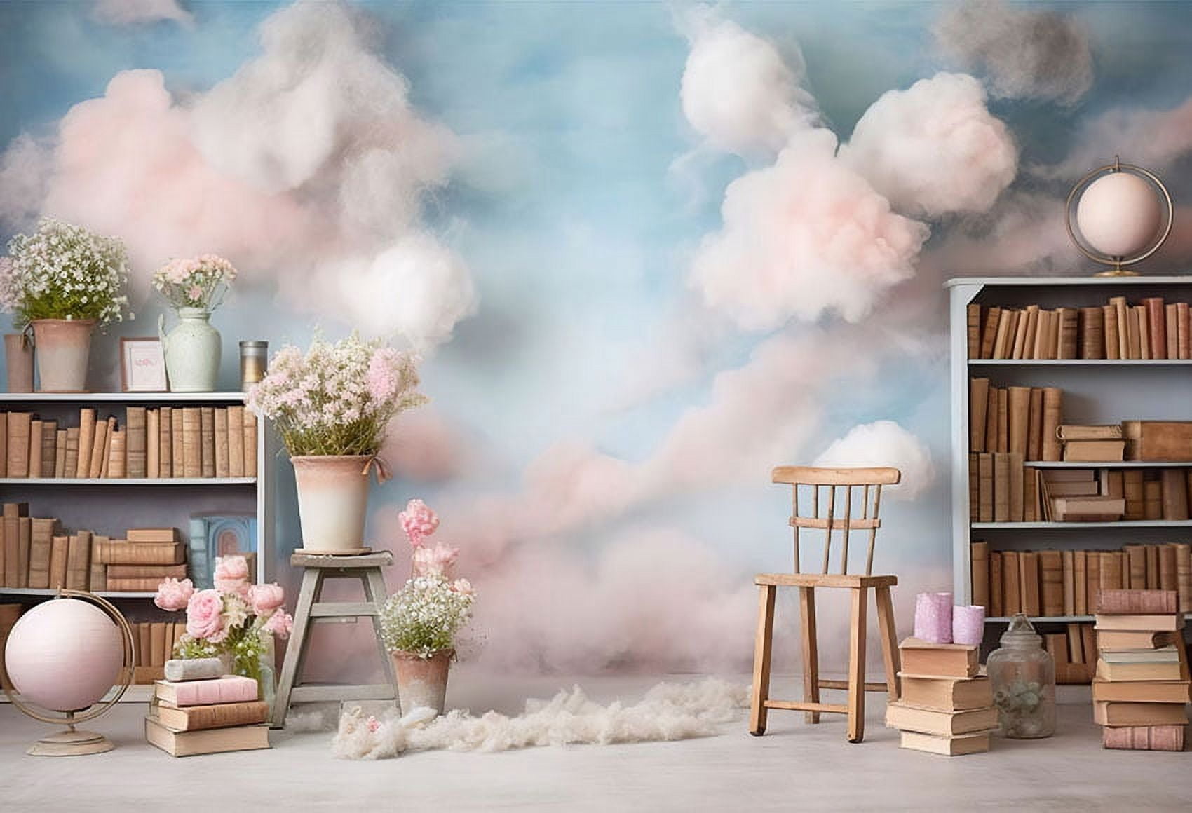 Welcome Back To School Classroom Clouds Kids Birthday Party Portrait r ...