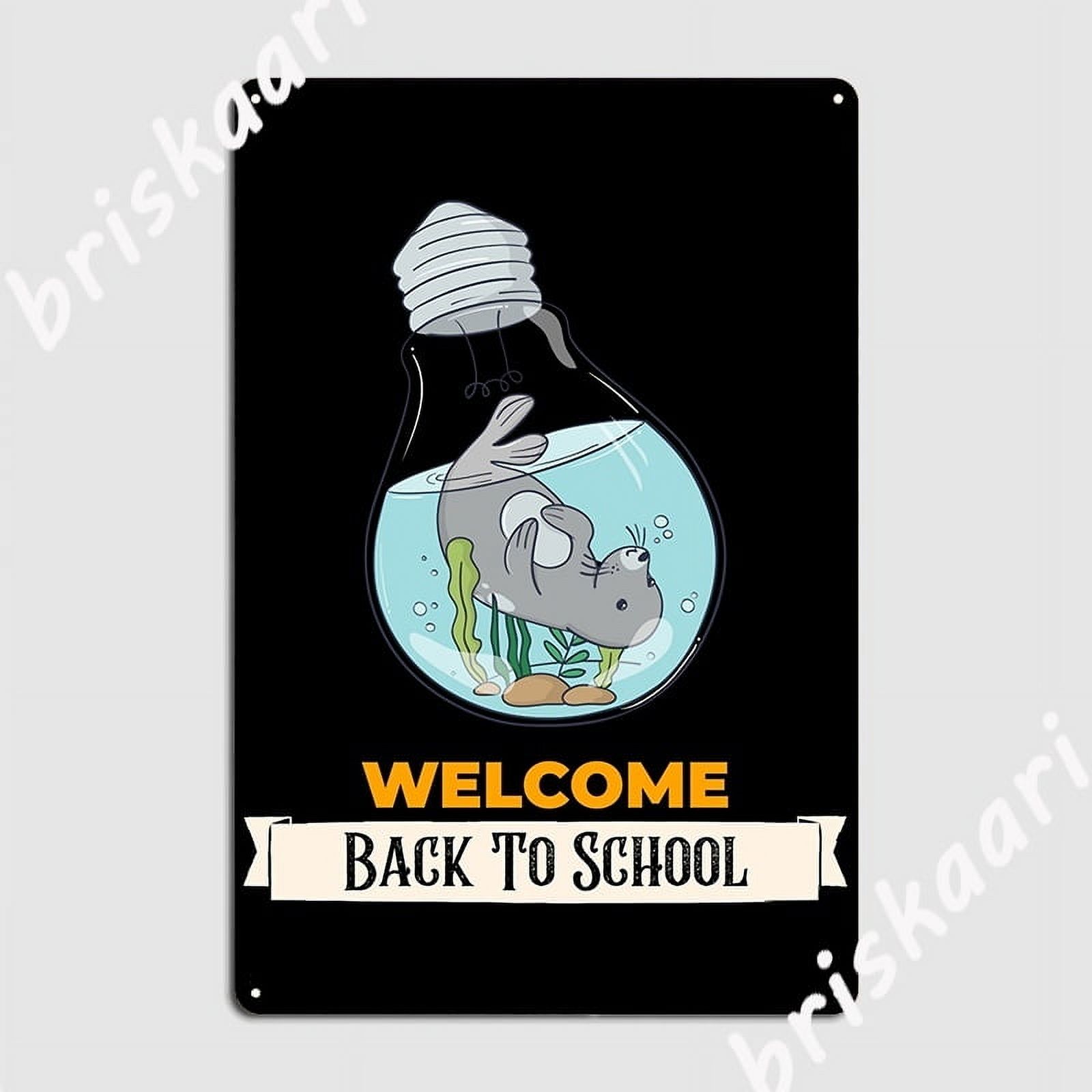Welcome Back To School Metal Sign Party Vintage Wall Decor Club Tin ...