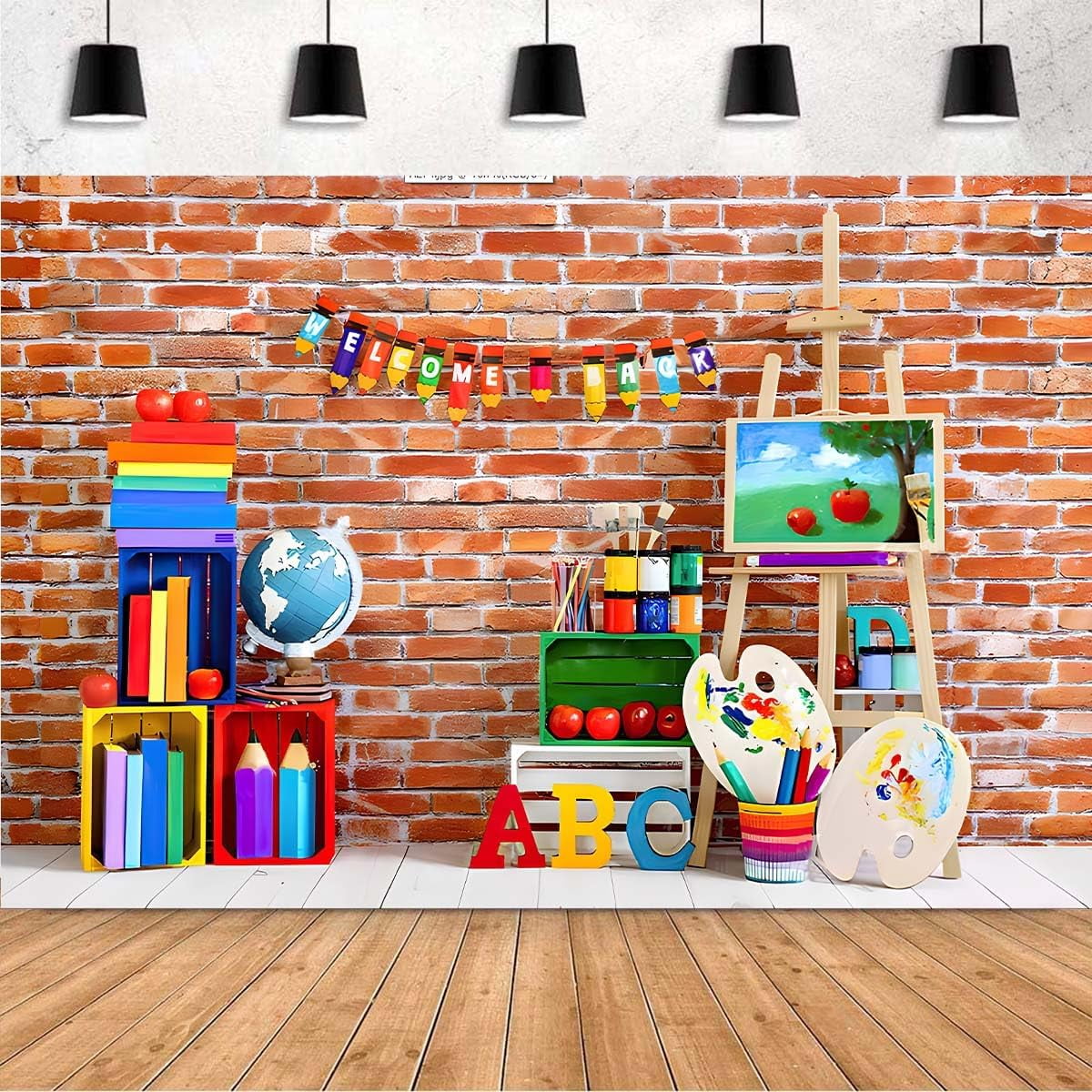 Welcome Back To School Photography Background Brick Wall Abc Online ...