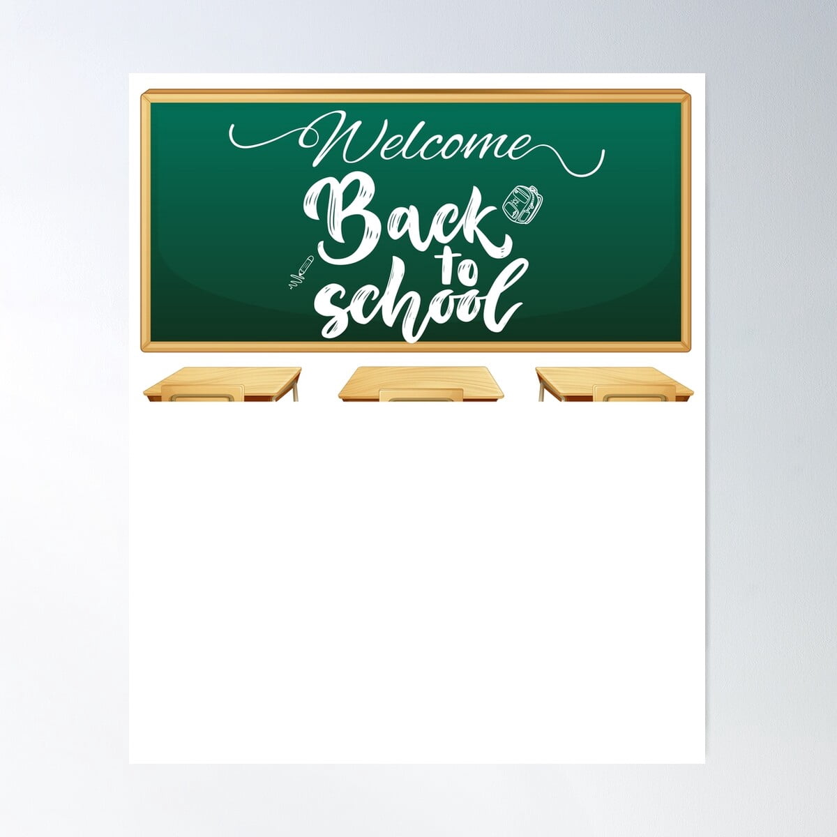 Welcome Back To School Poster Wall Art, Modern Wall Decor For Living ...
