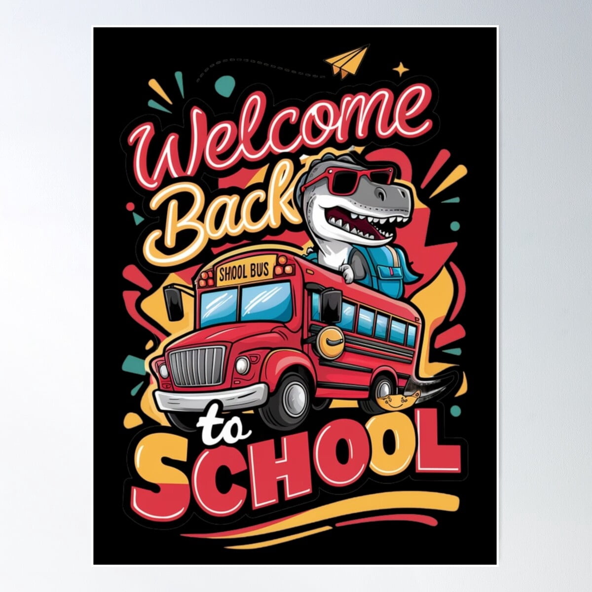 Welcome Back To School Poster Wall Art, Modern Wall Decor For Living ...