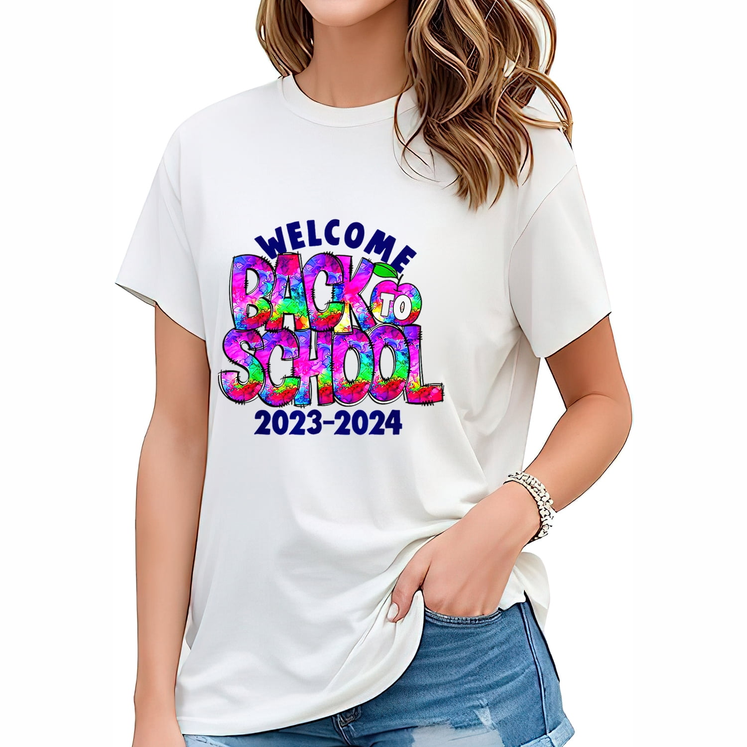 Welcome Back To School Retro Watercolor Teacher Students T-Shirt ...