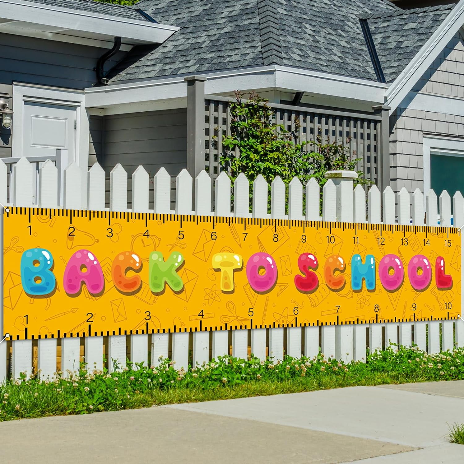 Welcome Back To School Ruler Banner for Fence First 1st Day of School ...