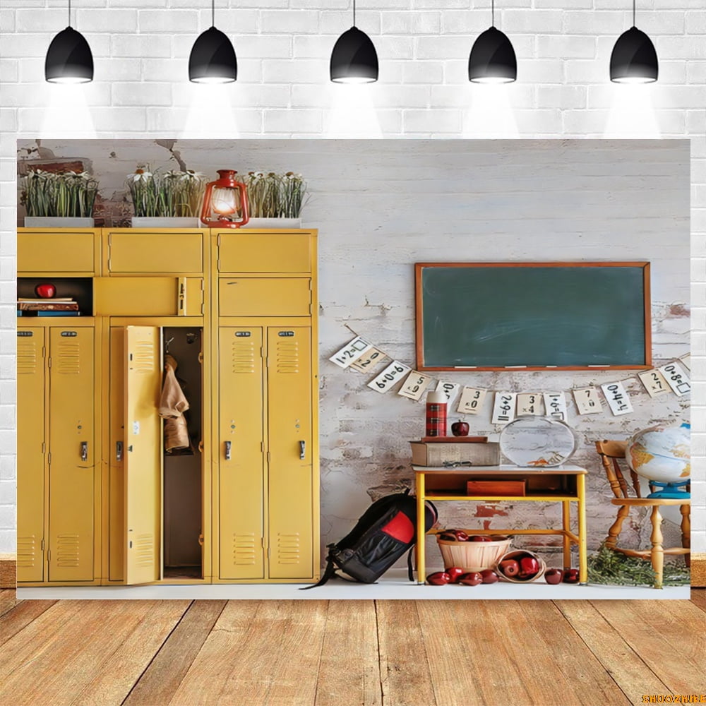 Welcome Back To School backdrop Black Chalkboard Globe Pcil Book ...