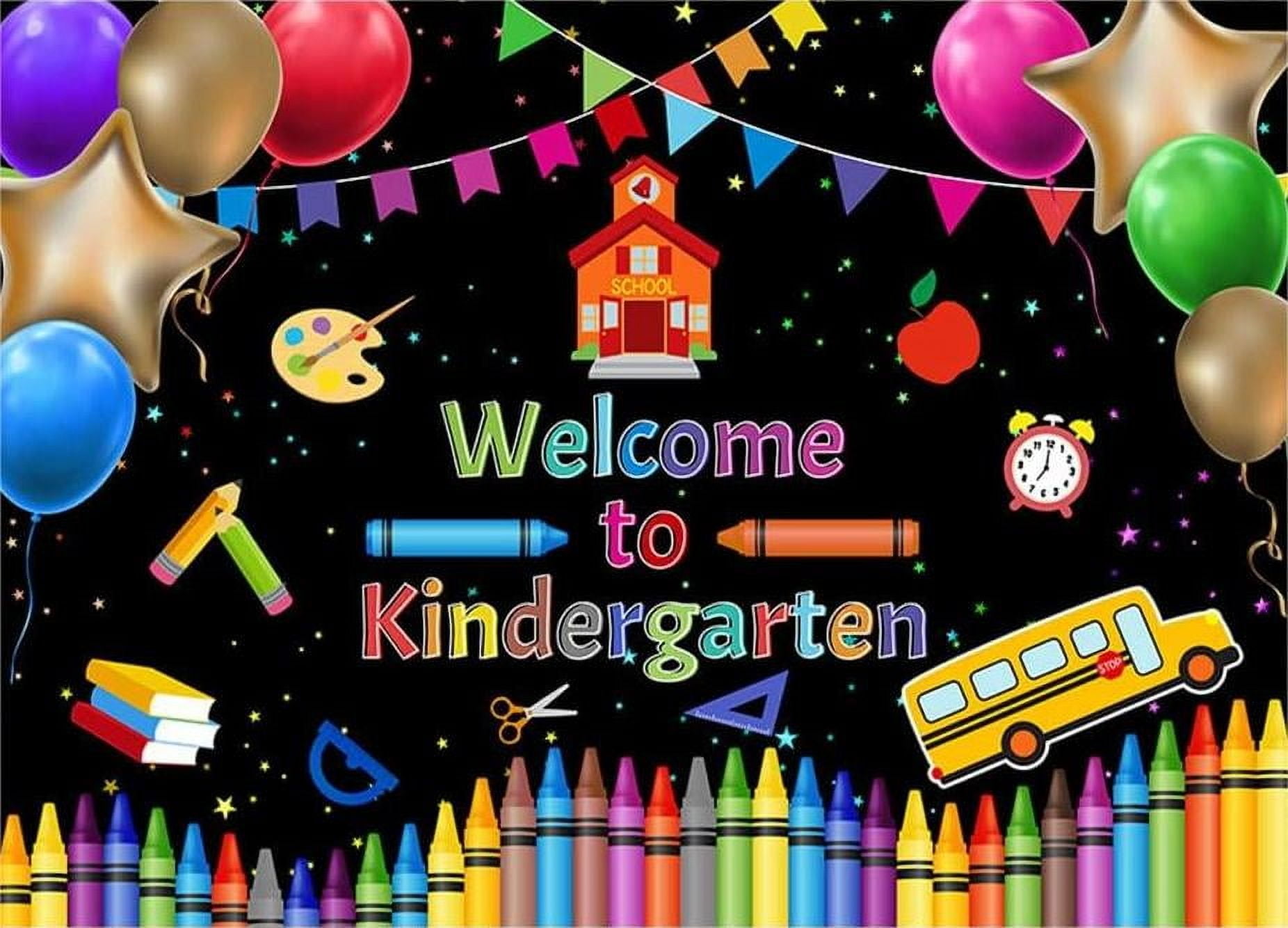 Welcome Back to School Backdrop for Photography Black Chalkboard Globe ...