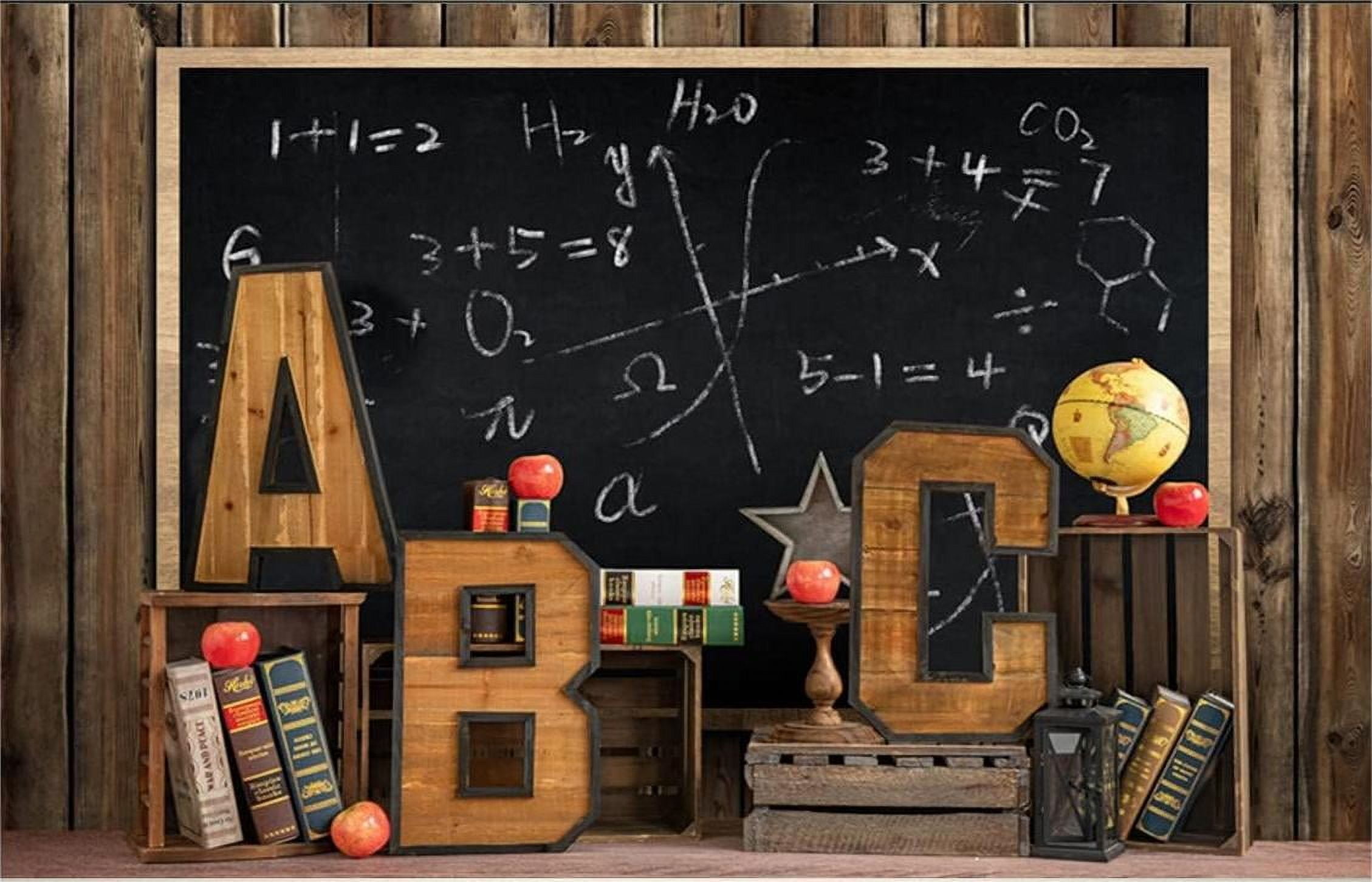 Welcome Back to School Backdrop for Photography Black Chalkboard Globe ...
