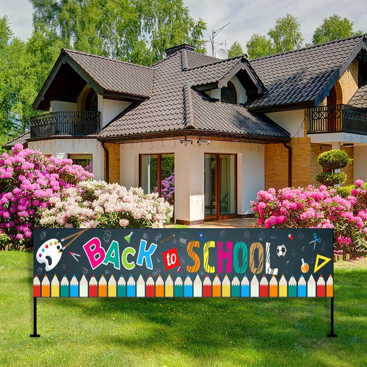 Back to School Decoration Welcome Banner Backdrop Large First Day of ...