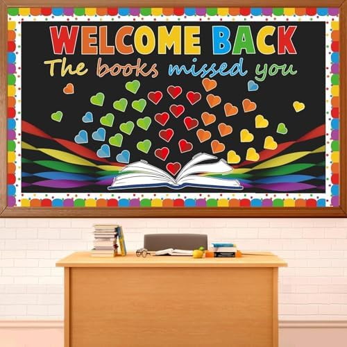 Welcome Back to School Bulletin Board Decorations, Colorful Heart Paper ...