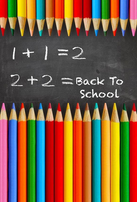 Welcome Back to School Classroom Vintage Desk Blackboard Books ration ...