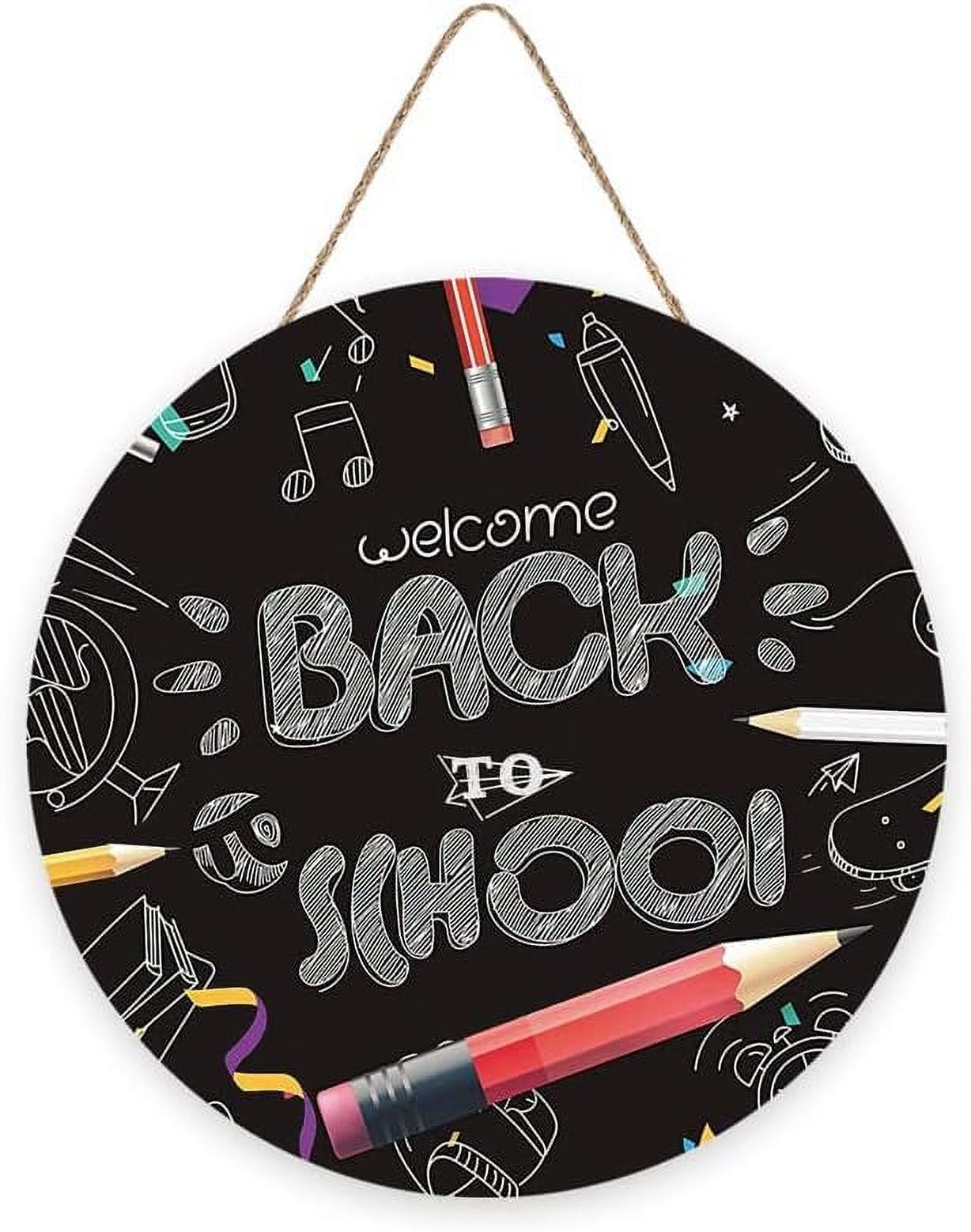 Welcome Back to School Door Sign Classroom Door Round Wood Sign For ...