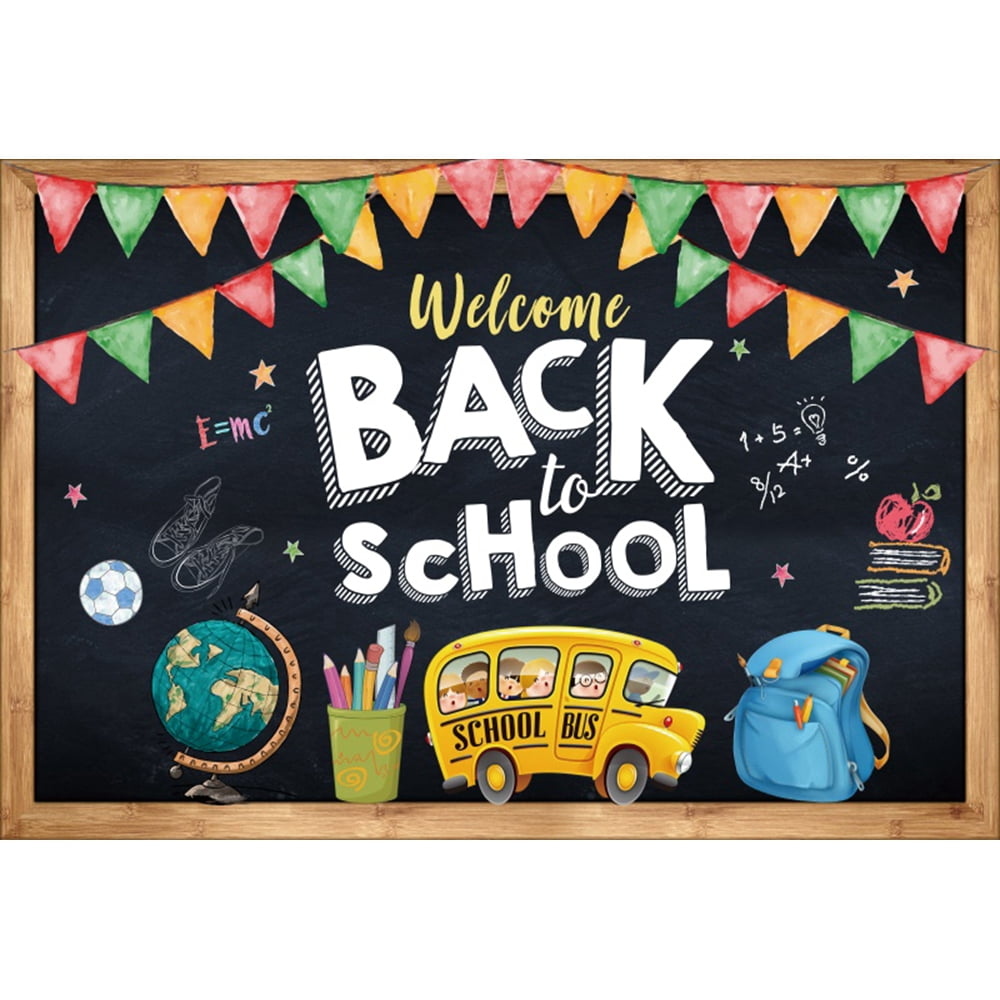 Welcome Back to School Photography Backdrop Blackboard Classroom Kids ...