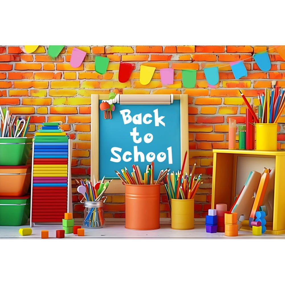 Welcome Back to School Photography Backdrop Blackboard Classroom Kids ...