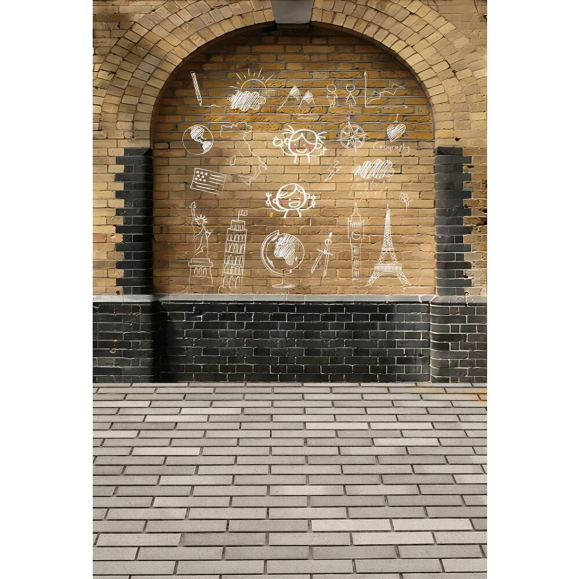 Welcome Back to School Photography Background Vintage Brick Wall Chalk ...