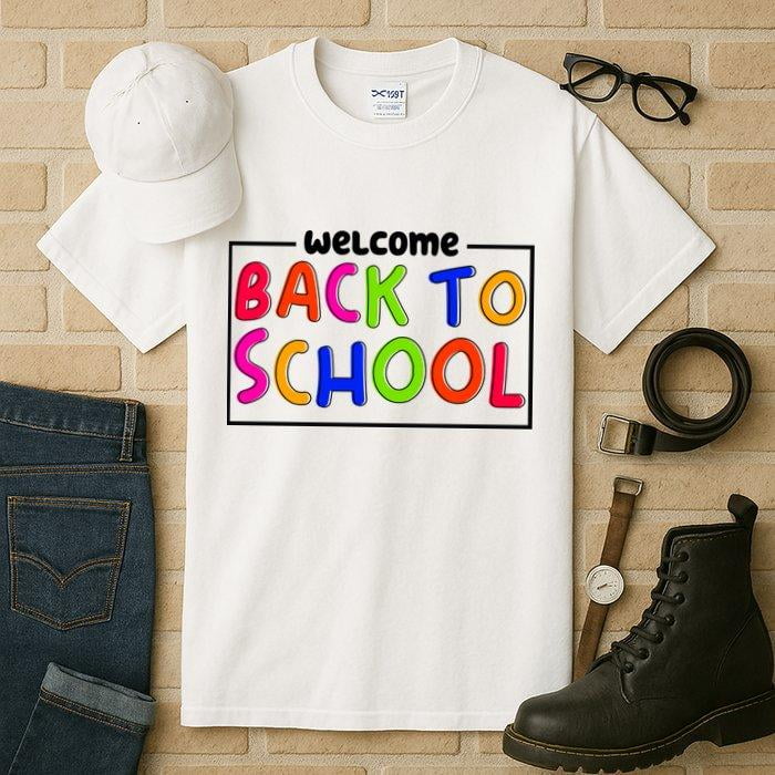 Welcome Back to School Print T Shirts for men Casual Graphic Tees Short ...