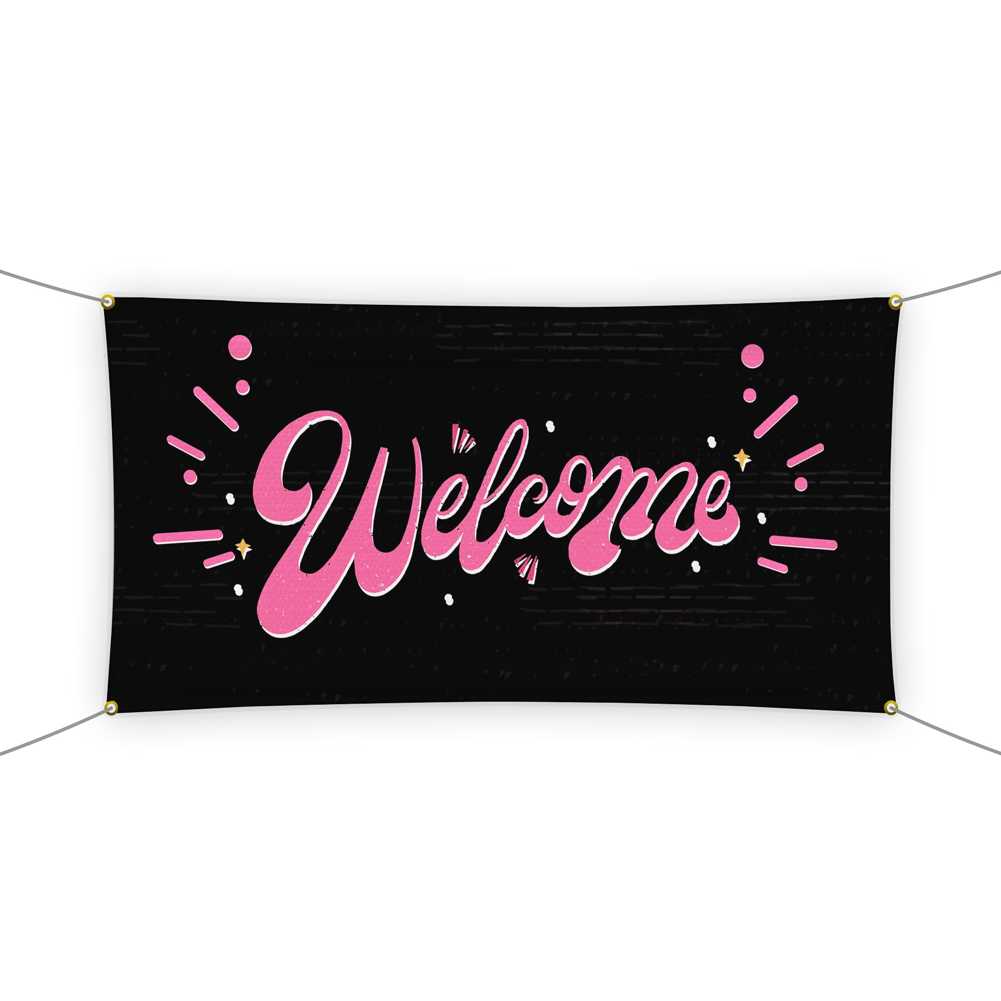 Welcome Banner Sign For Outdoor-Indoor Use 4x2 Ft Large Custom Banner ...