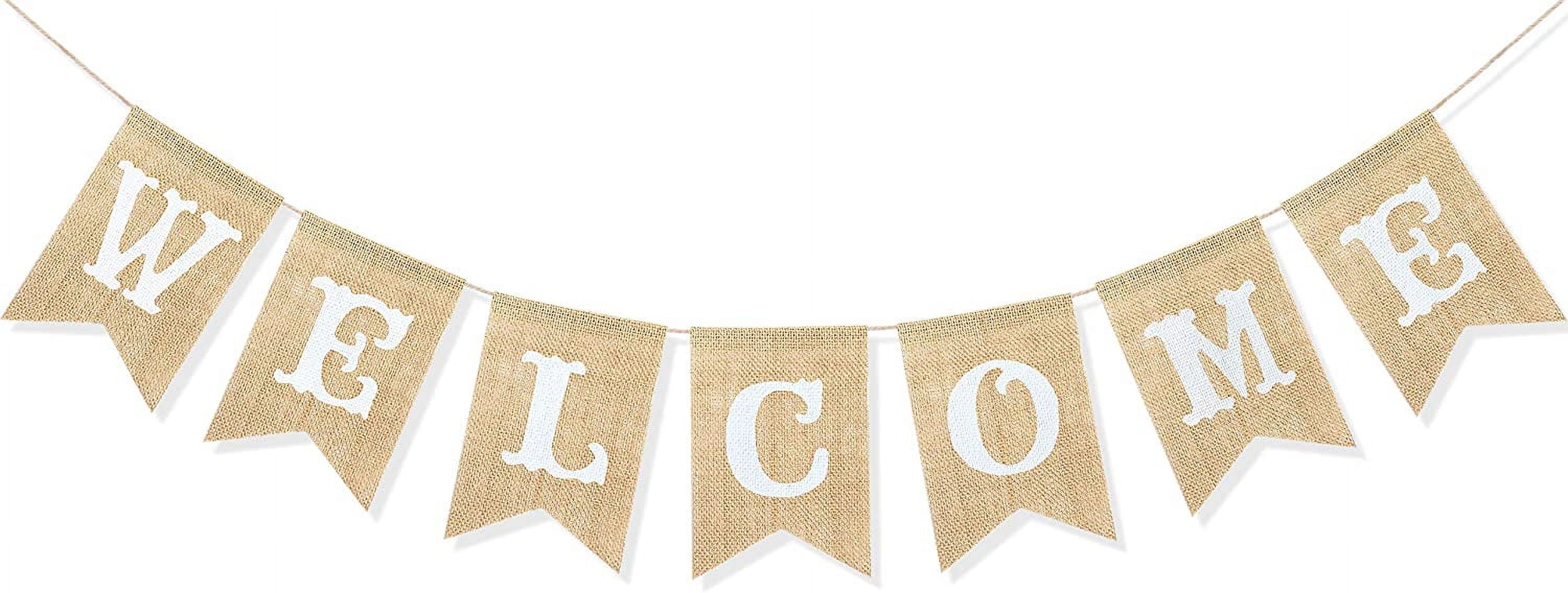 Welcome Banner Sign Garland Wedding Baby Shower Classroom Party ...