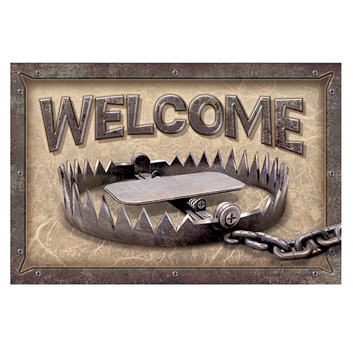 Welcome Bear Trap Hunter Novelty Sign | Indoor/Outdoor | Funny Home ...