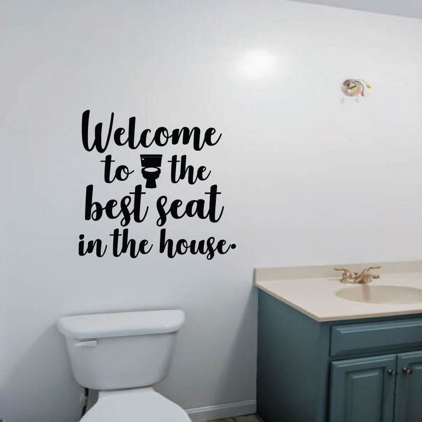 Welcome To The Best Seat In The House - Bathroom Quote Vinyl Wall Art ...